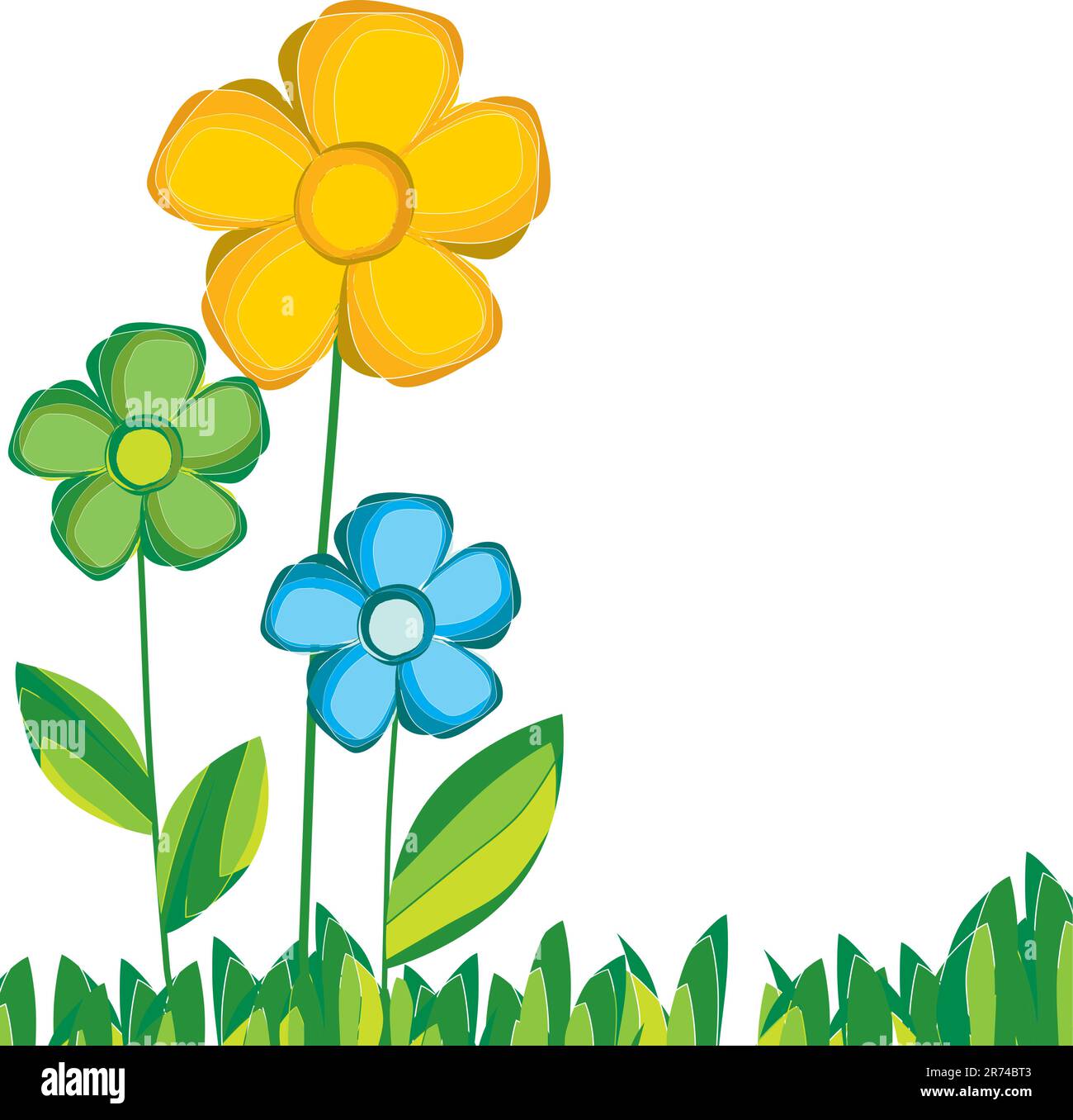 Colourful Spring flowers background. Vector illustration Stock Vector ...