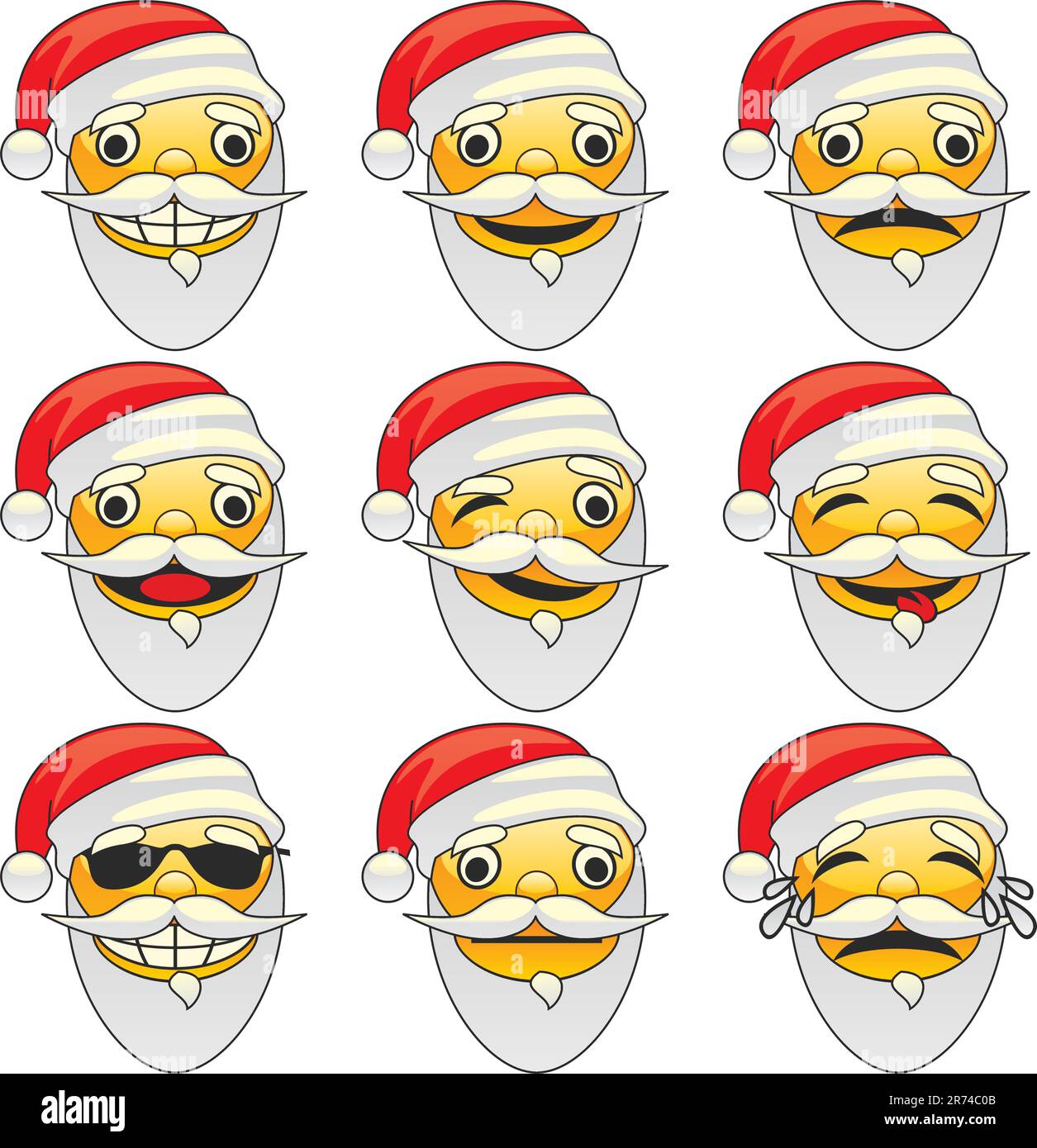 illustration of santa claus emoticons Stock Vector Image & Art - Alamy