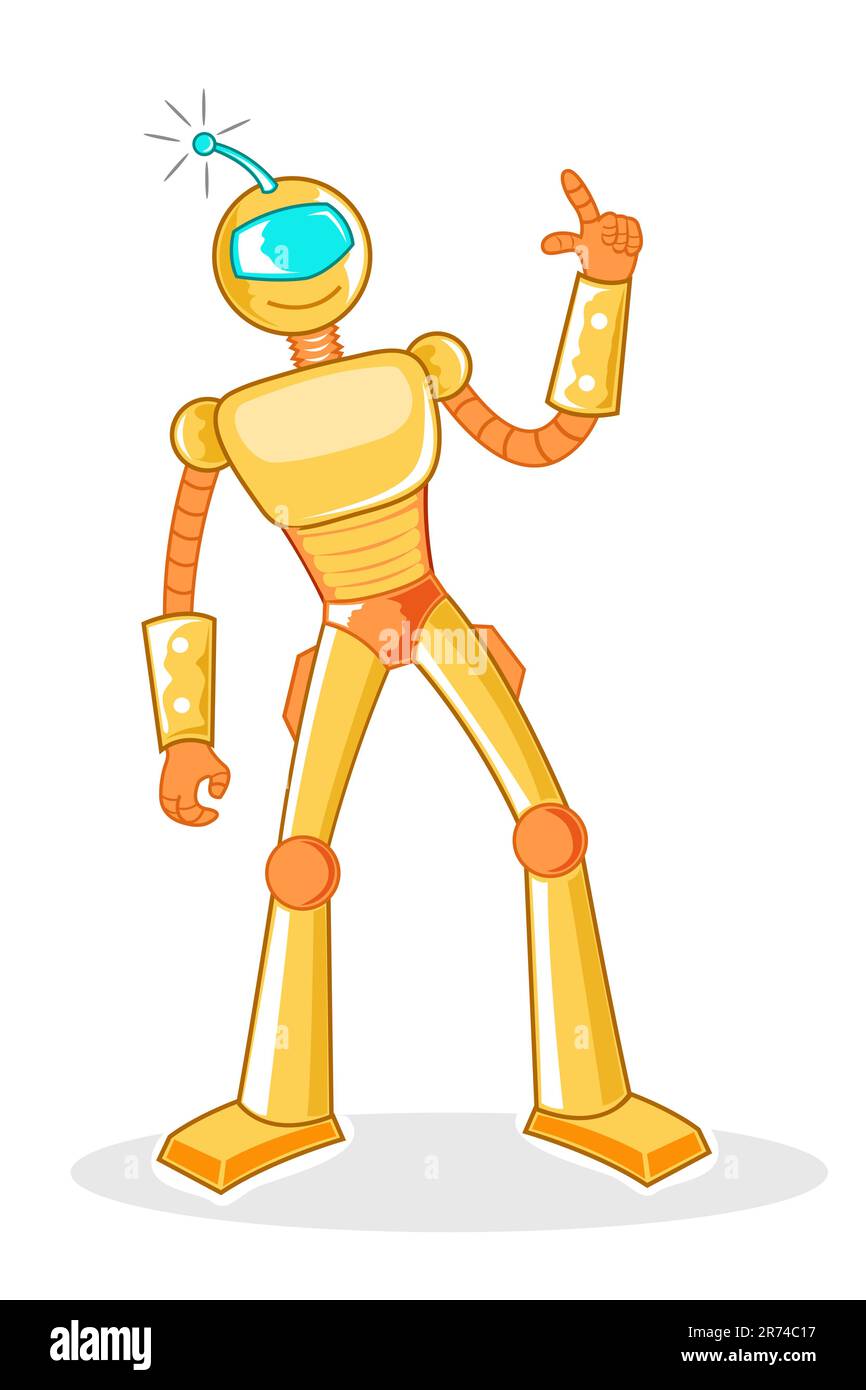 illustration of creative robot on isolated background Stock Vector ...