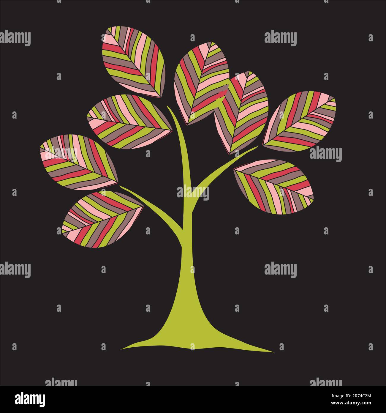 card design with stylized trees and text. vector illustration card ...