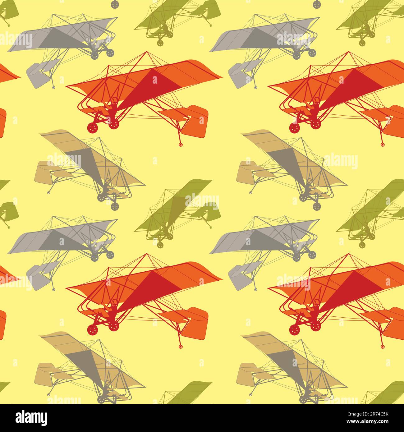 fully editable illustration seamless pattern with isolated gliders ...