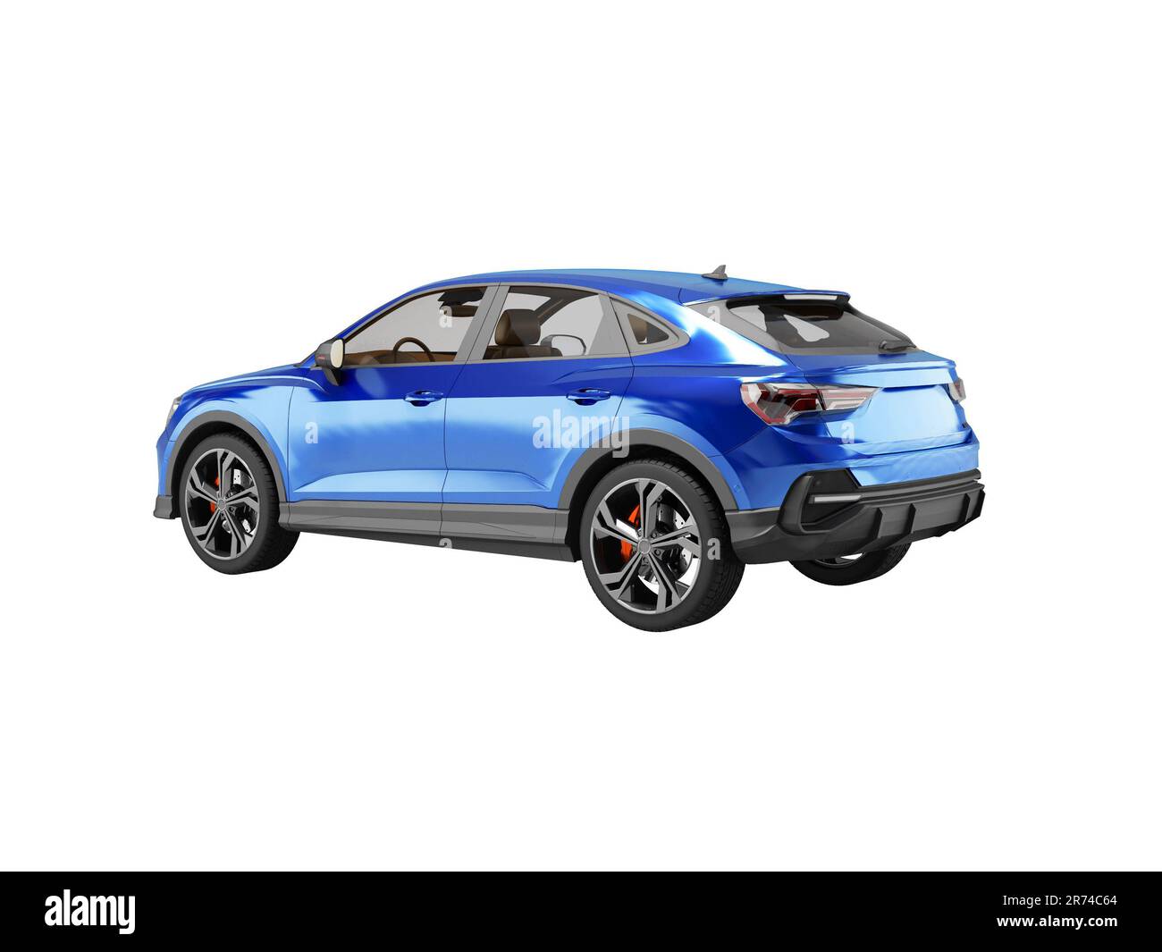 3d rendering illustration of hatchback car with dove in the back on ...