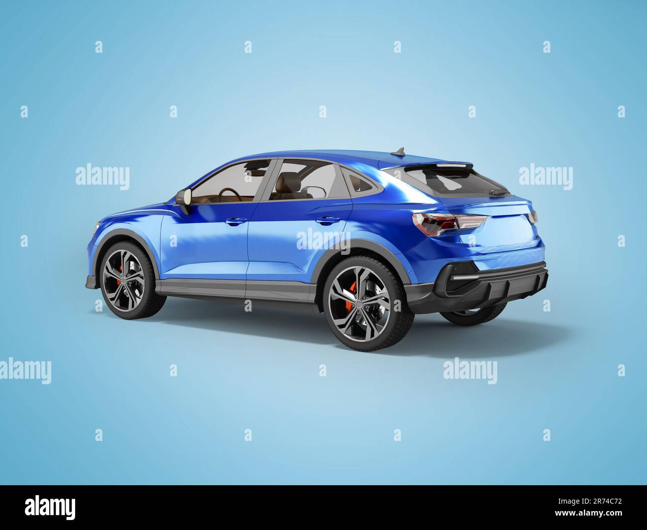 3d rendering illustration of hatchback car with dove in the back on ...