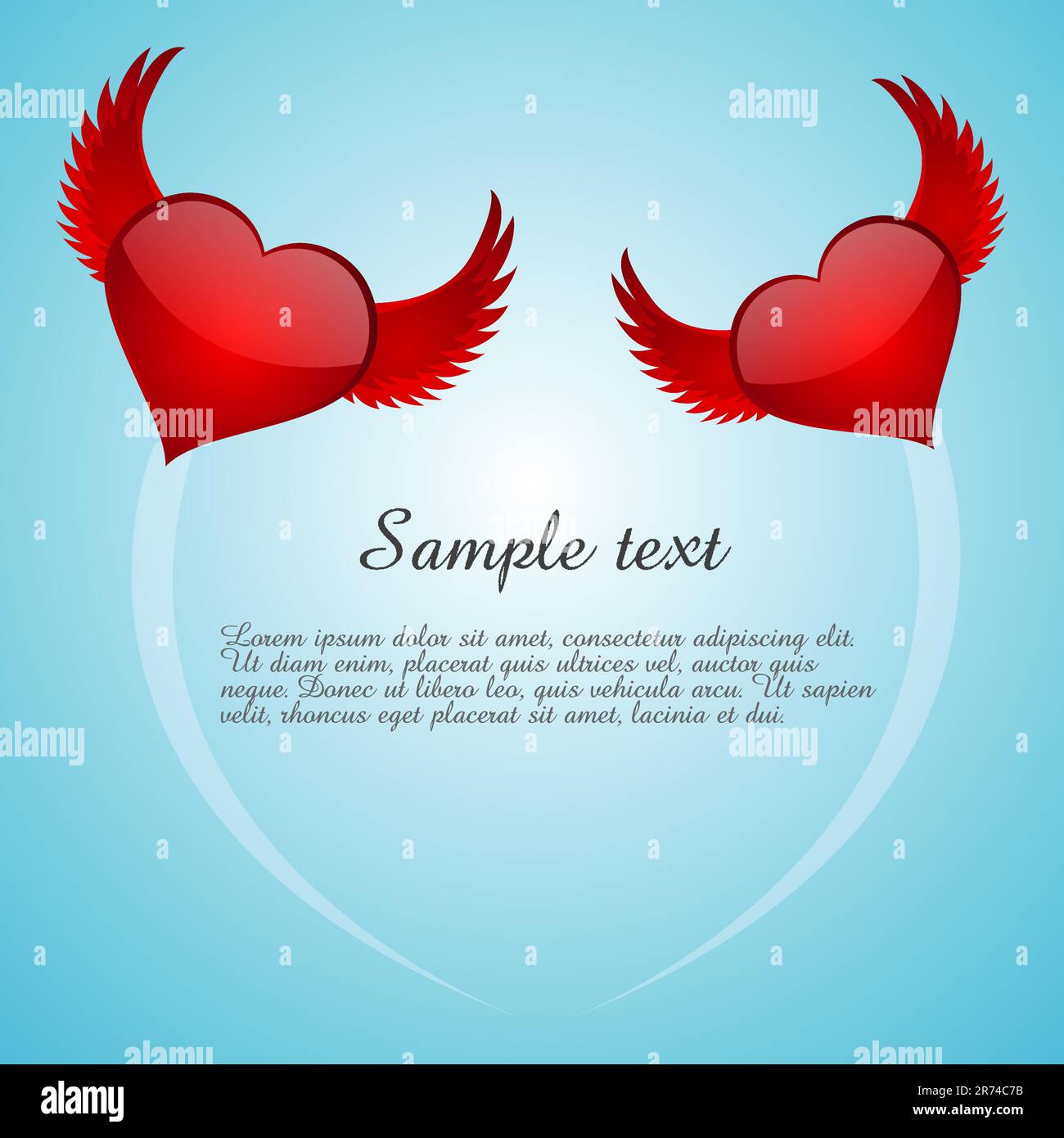 illustration of flying hearts on white background Stock Vector Image ...