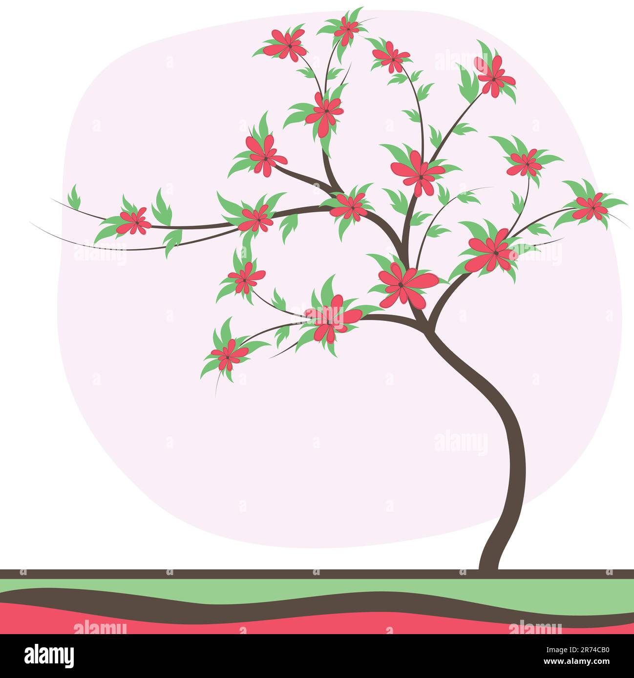 card design with stylized trees and text. vector illustration card ...