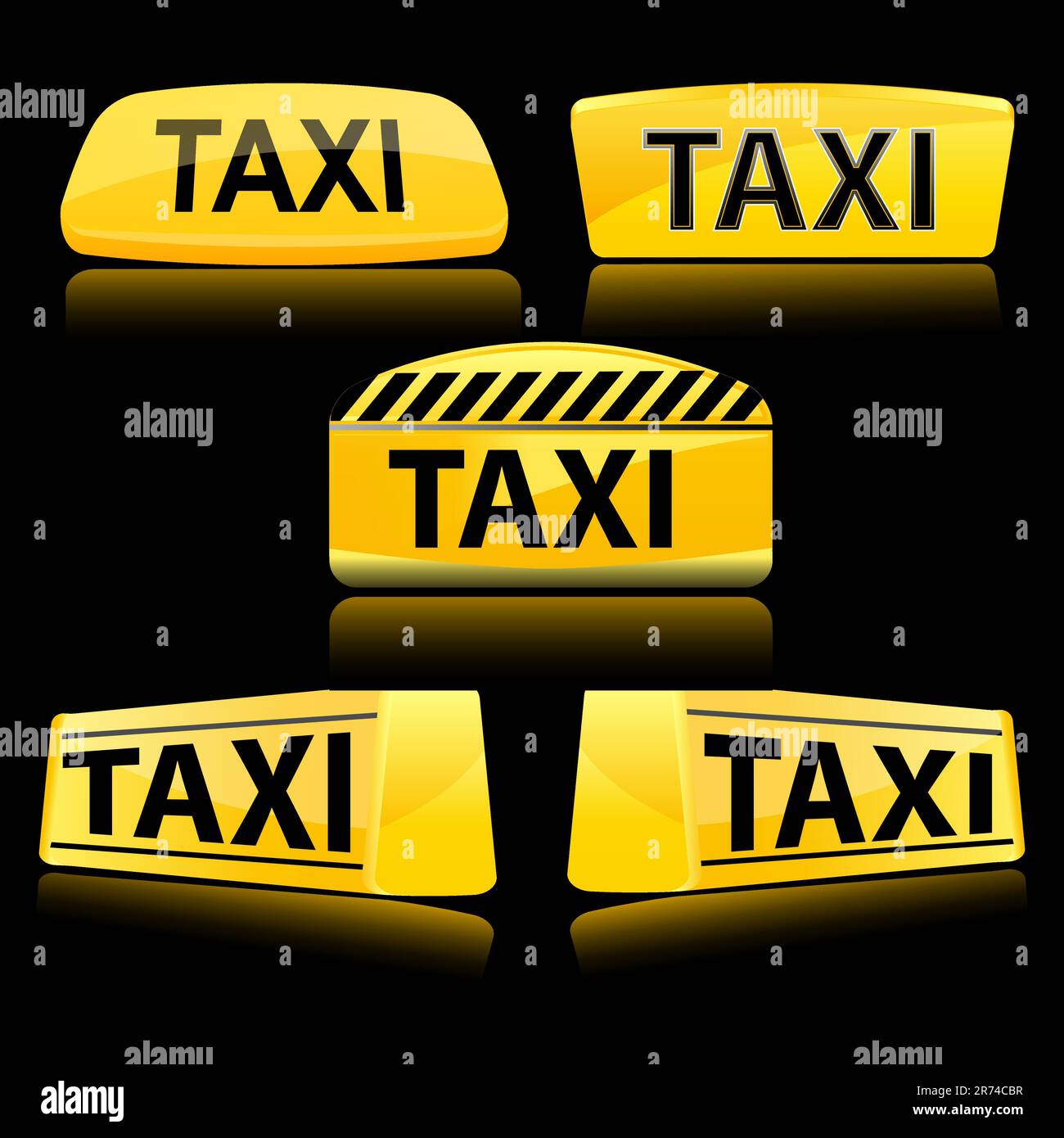 illustration of taxi icons on white background Stock Vector Image & Art ...
