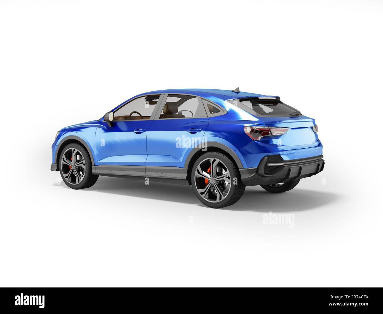 3d rendering illustration of hatchback car with dove in the back on ...