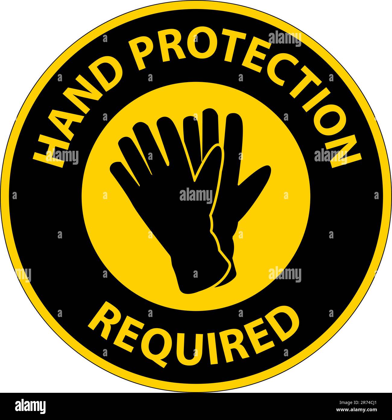 Notice Hand Protection Required Sign on white background Stock Vector ...