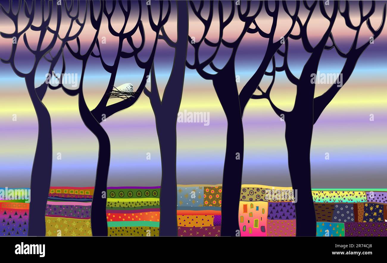 Wild spring tree in Stock Vector Images - Alamy