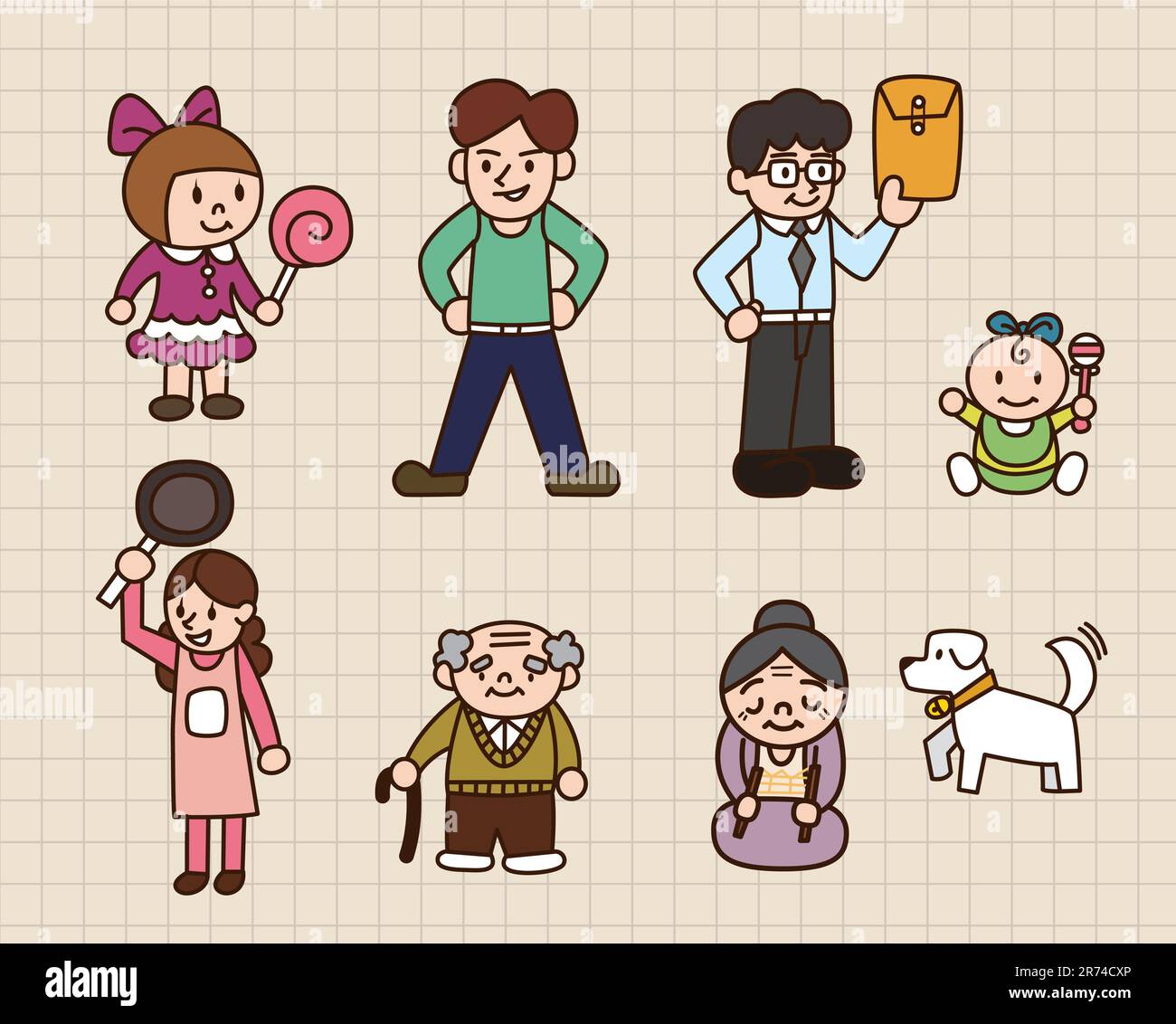 cute cartoon family element Stock Vector Image & Art - Alamy