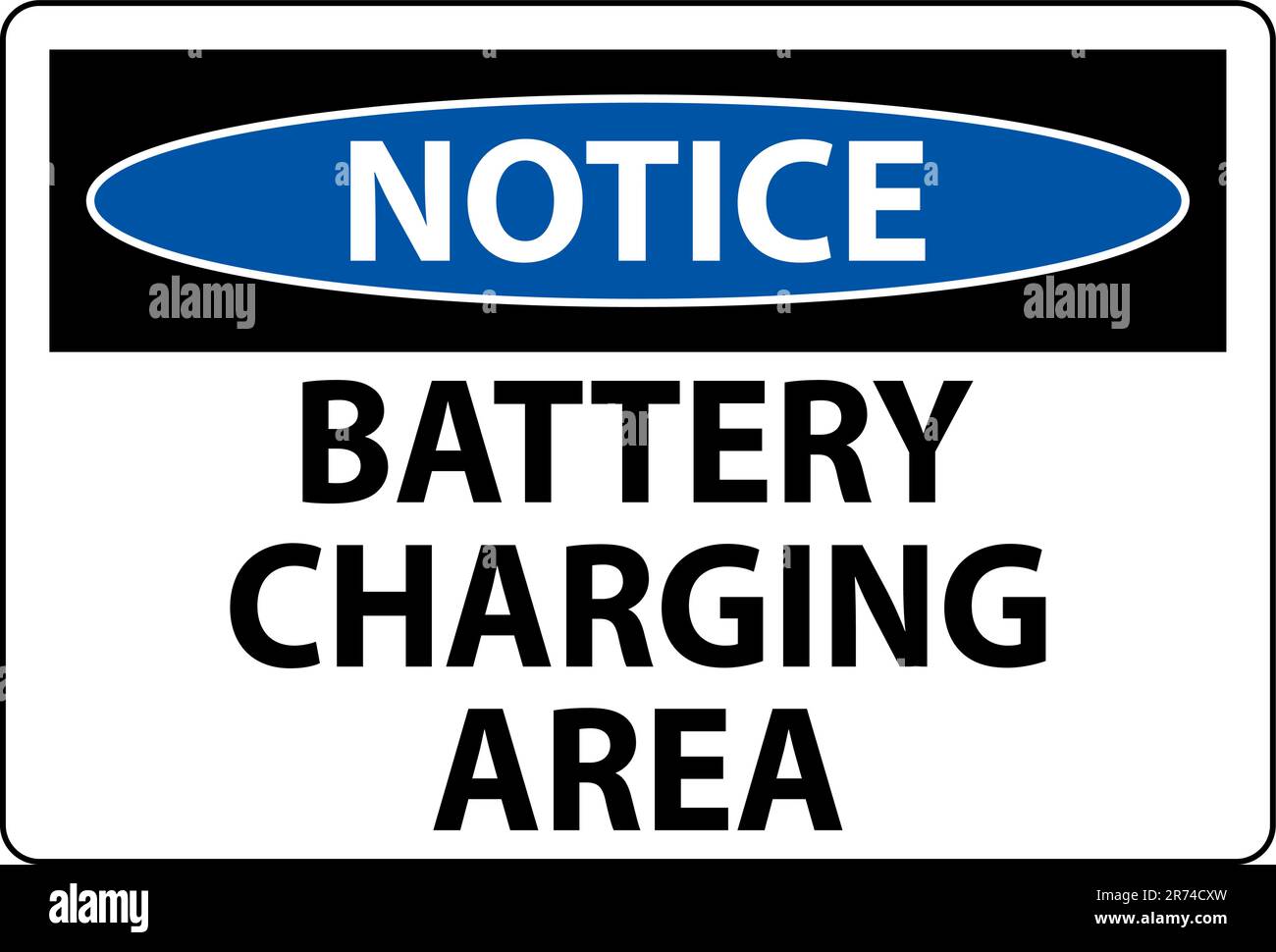 Notice Sign Battery Charging Area On White Background Stock Vector ...