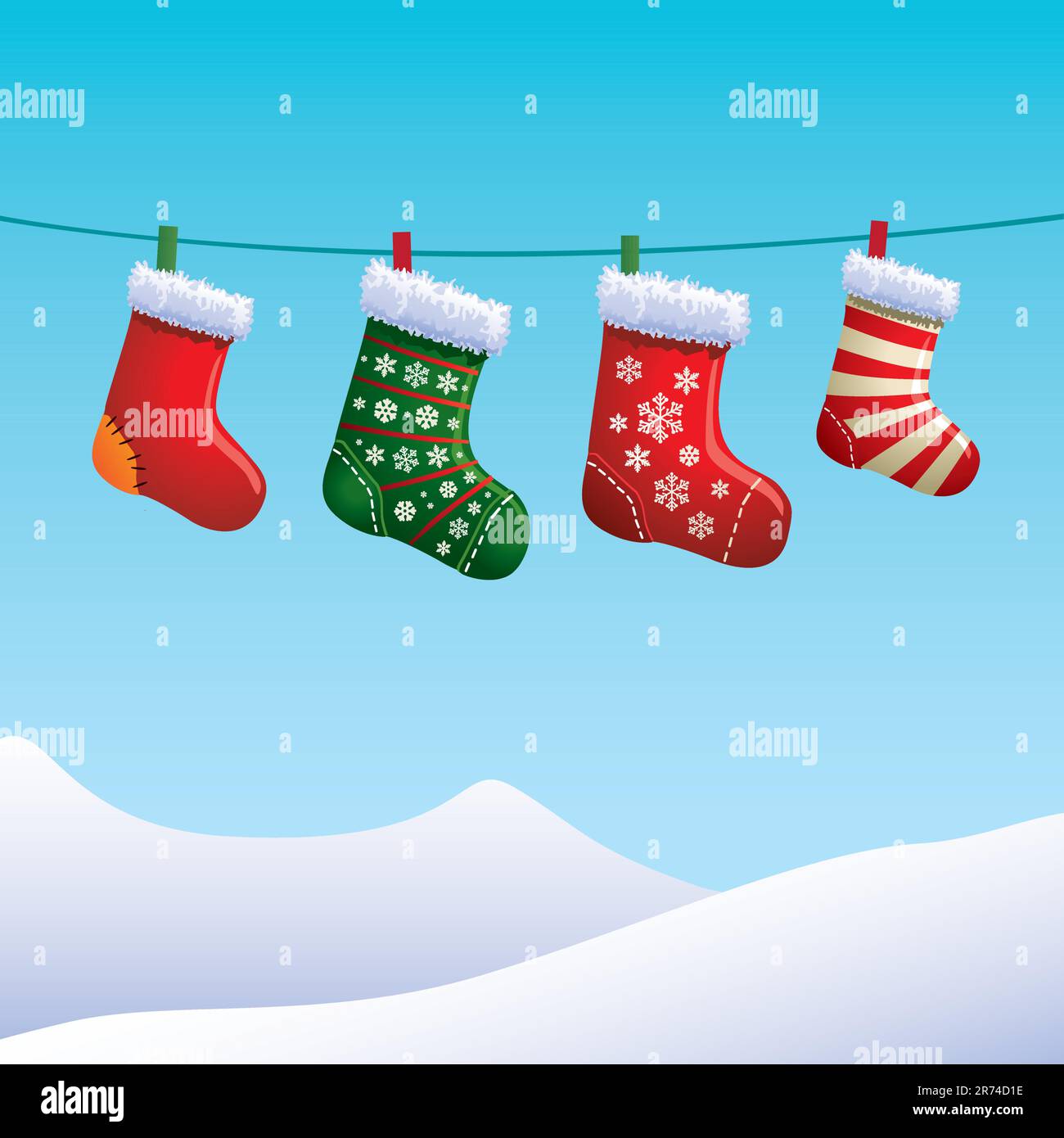 Vector illustration of Christmas stockings Stock Vector Image & Art - Alamy