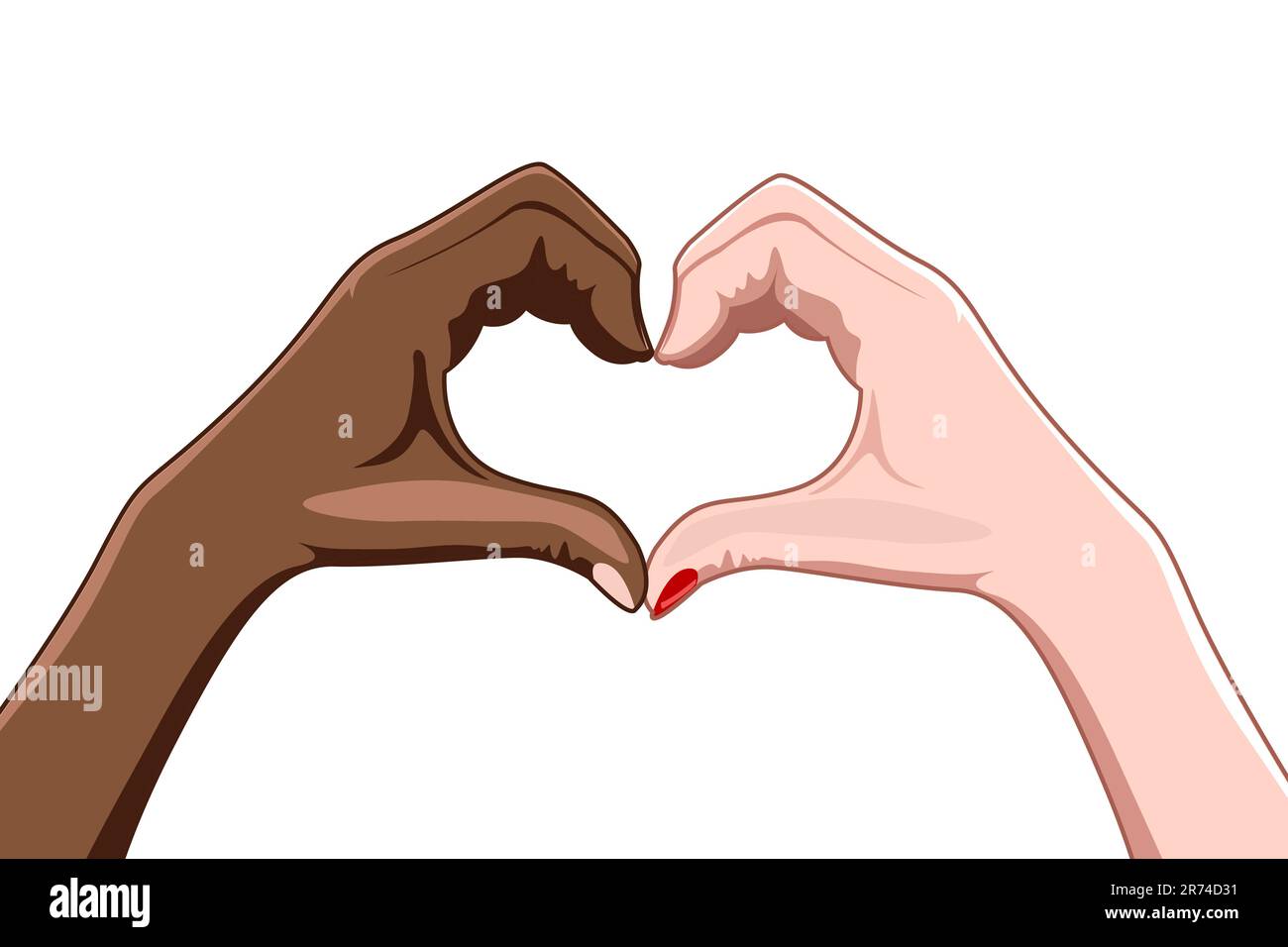 illustration of heart shape by fingers on white background Stock Vector ...