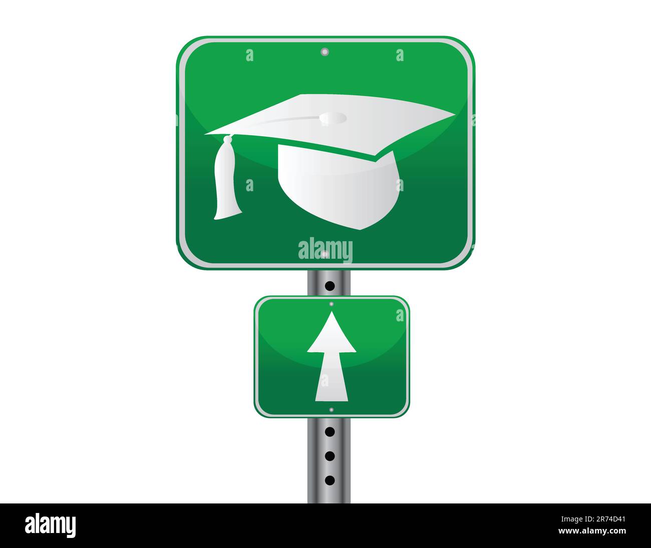 Graduation cap street sign over a white background vector file also ...