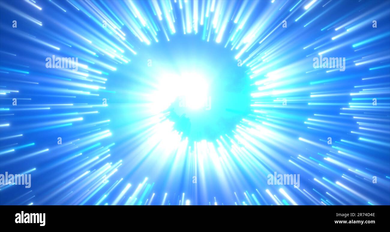 Abstract blue swirl of particles of futuristic hi-tech glowing ...