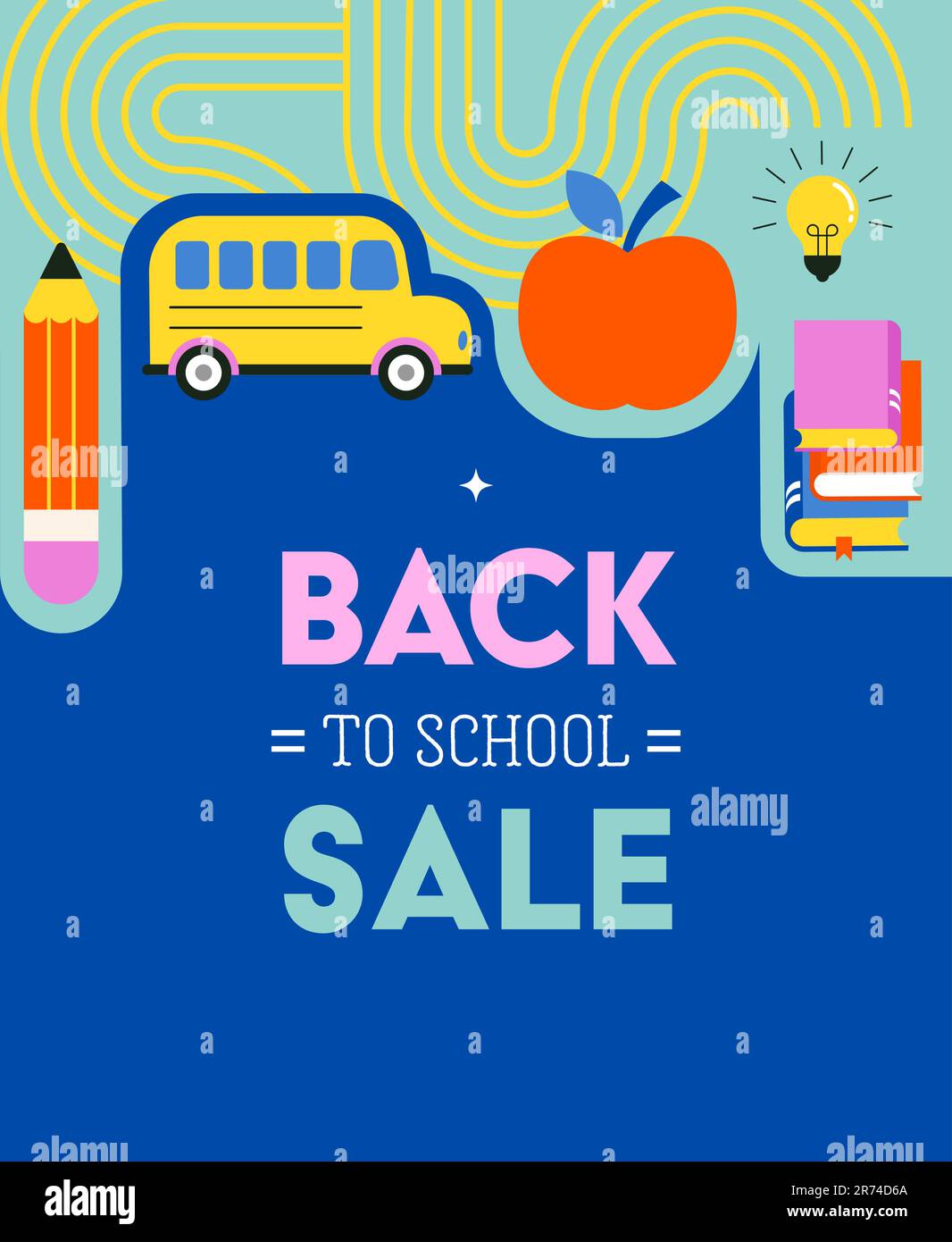 Vibrant Color Back To School background concept design. Geometrical ...