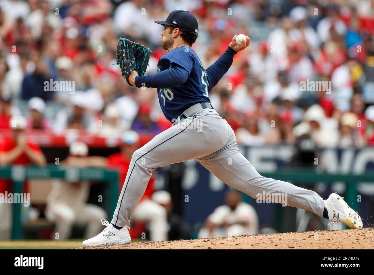 ANAHEIM, CA - JUNE 11: Seattle Mariners relief pitcher Penn Murfee (56 ...