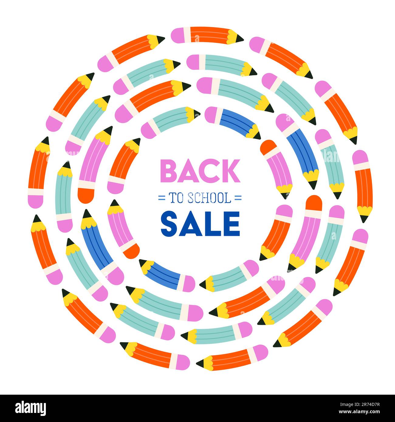 Vibrant Color Back To School background concept design. Geometrical flat style illustration ...