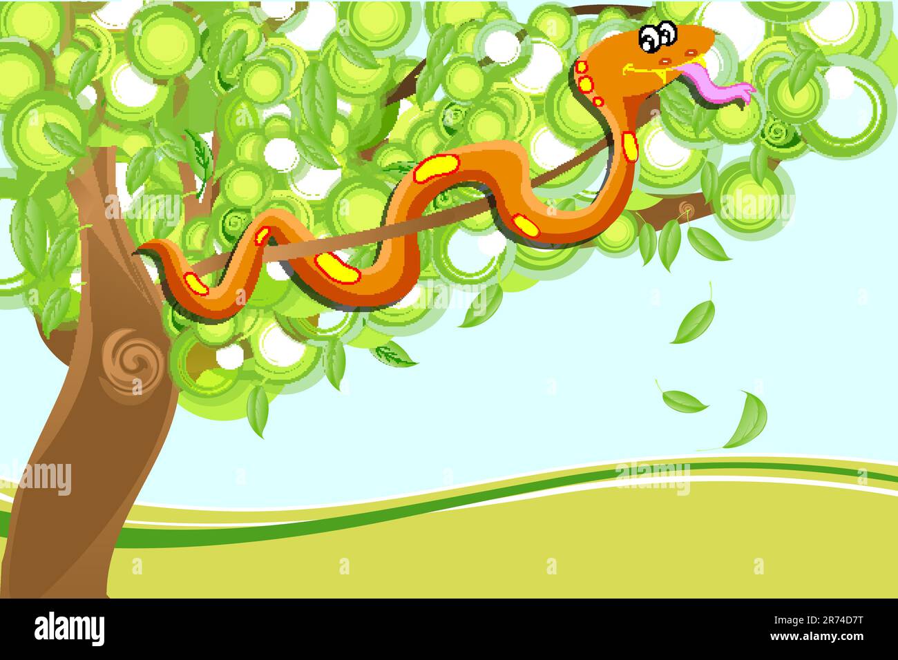 illustration of snake on tree Stock Vector Image & Art - Alamy
