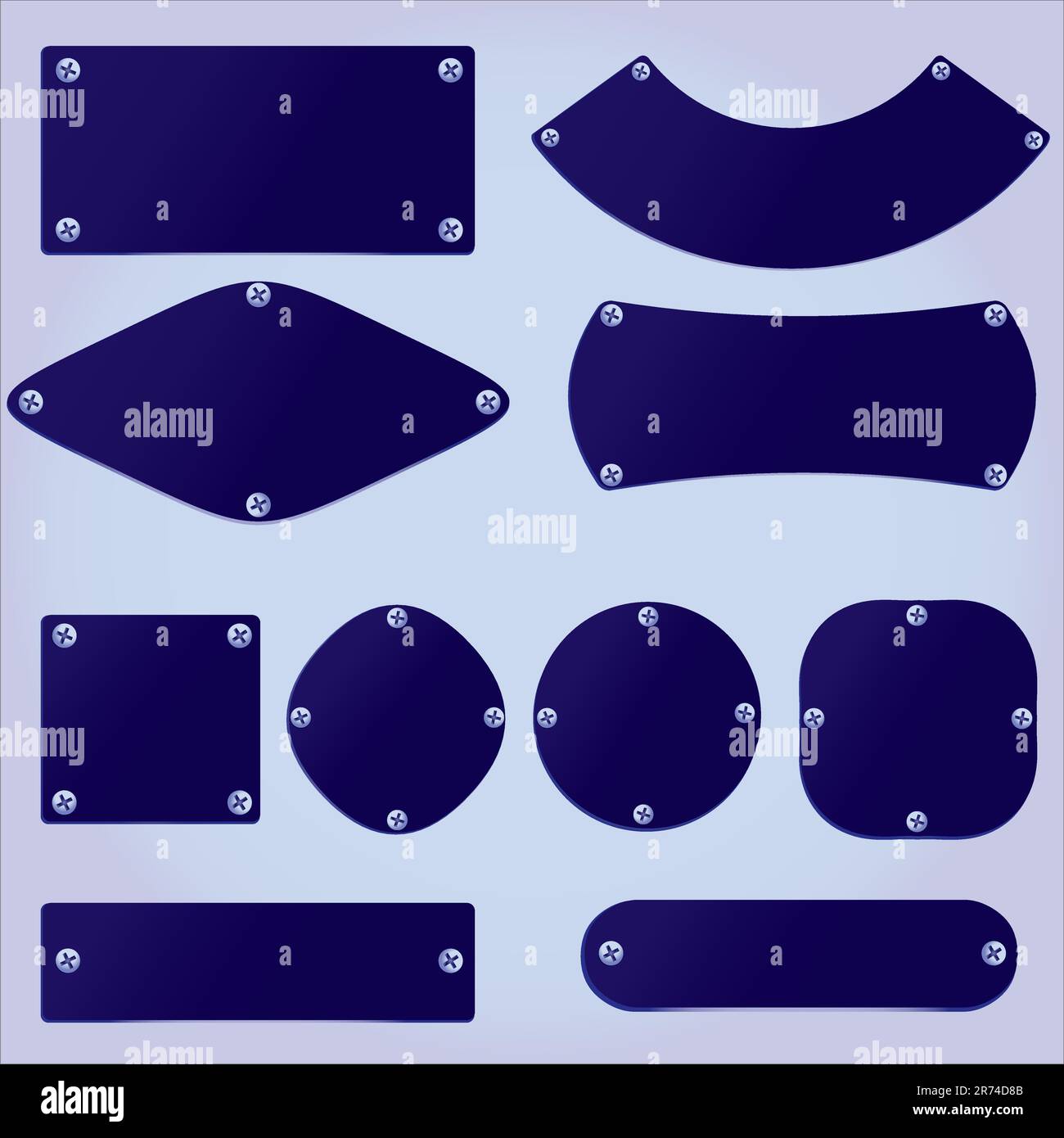 vector metal plates set, grouped objects, fully editable Stock Vector ...