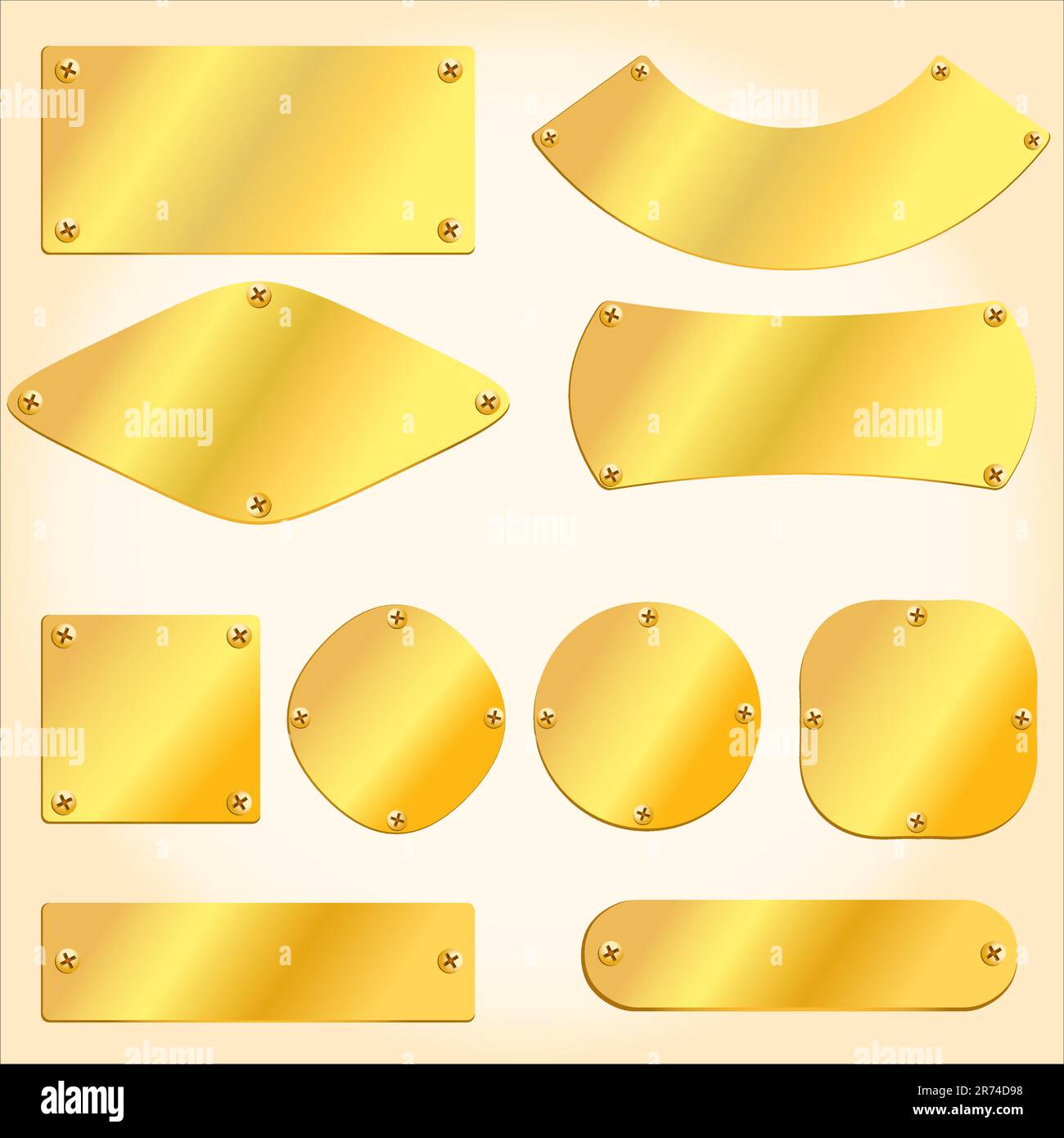 Old golden plates and signboards Stock Vector Image & Art - Alamy