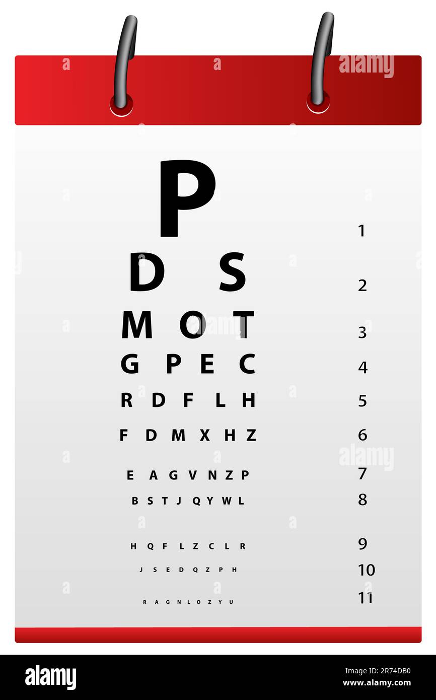 illustration of eye testing board on white background Stock Vector ...