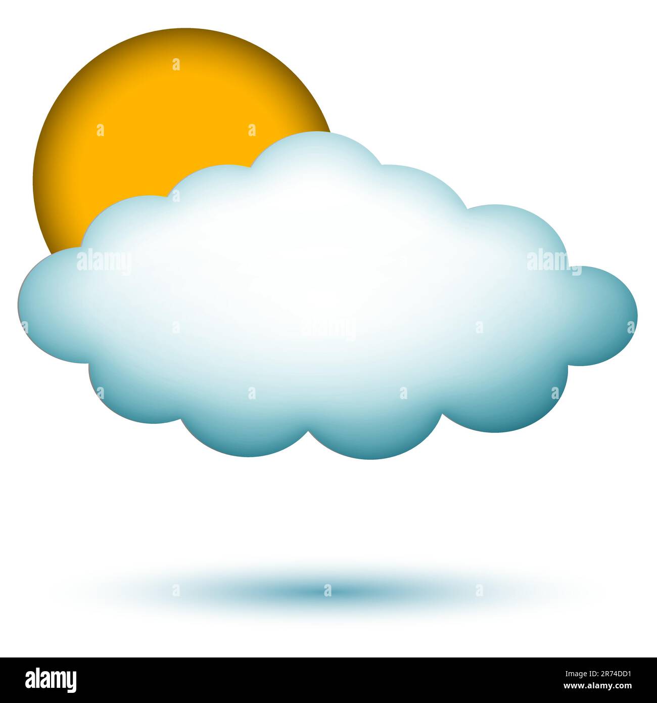 illustration of cloud with sun on isolated background Stock Vector ...