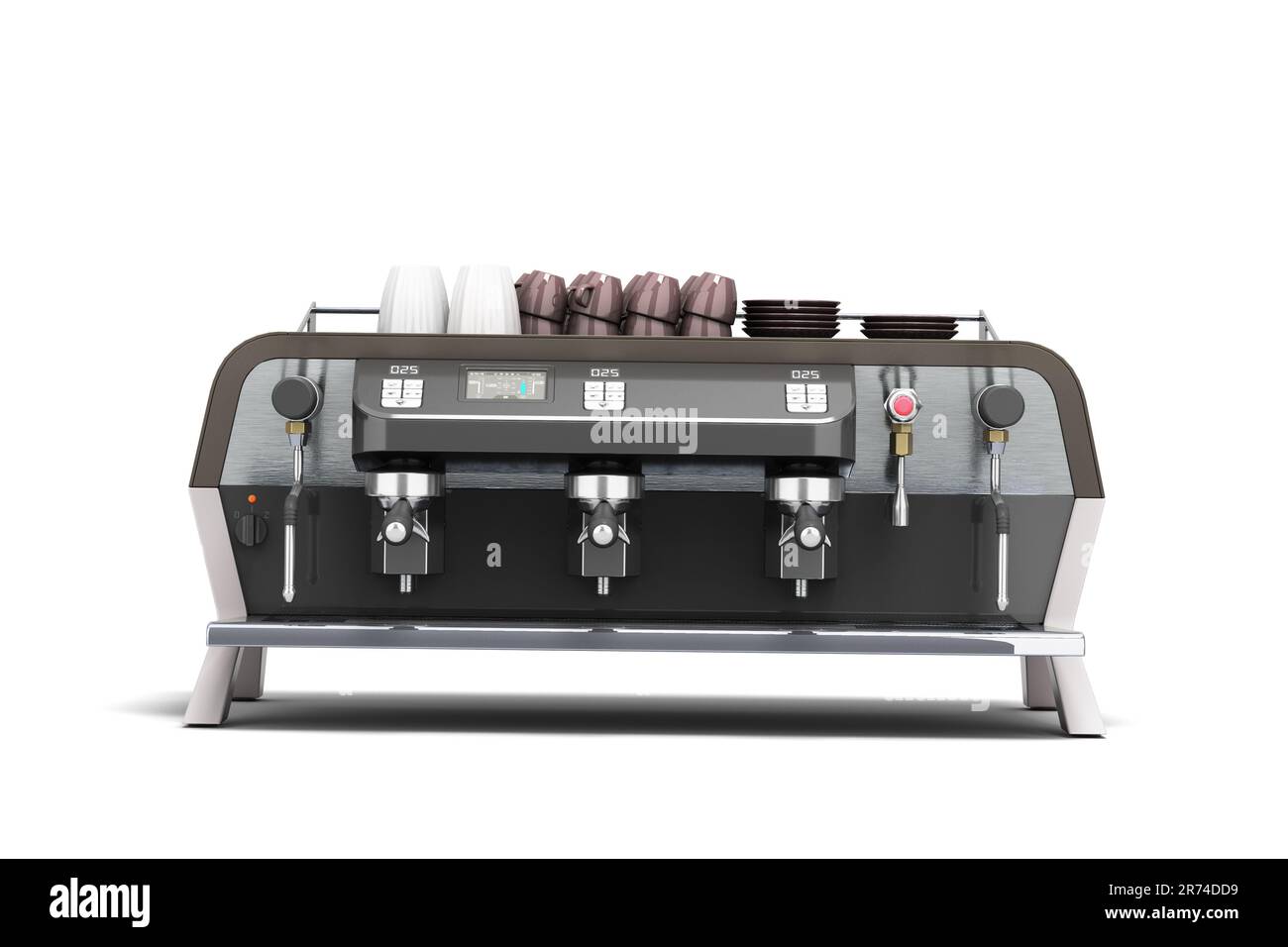 new professional coffee machine front view 3d render on white Stock ...