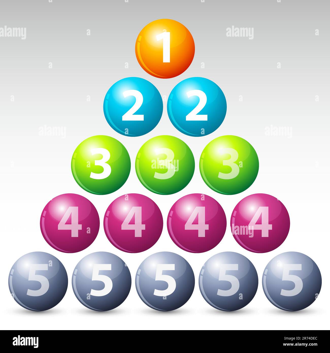 illustration of colorful number balls on white background Stock Vector ...