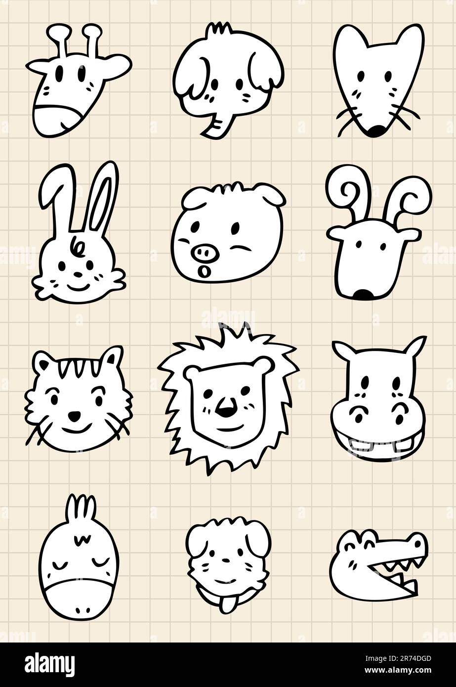 cute cartoon animal face Stock Vector Image & Art - Alamy