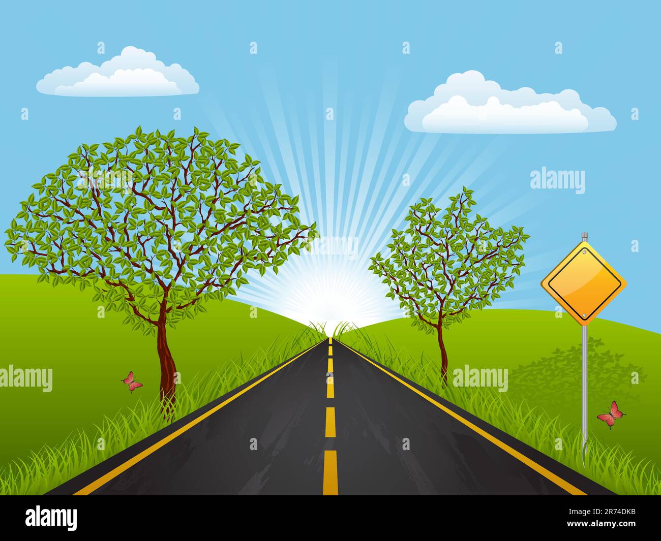 Summer landscape. Vector illustration Stock Vector Image & Art - Alamy