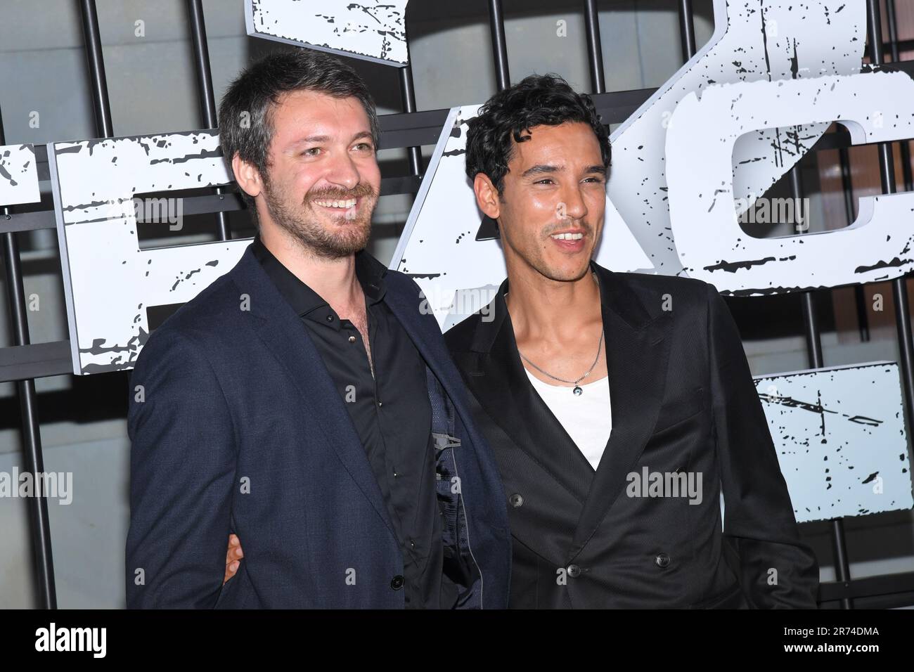 Tornike Gogrichiani and Adam Bessa attending the 'Extraction 2' film premiere at Jazz at Lincoln ...