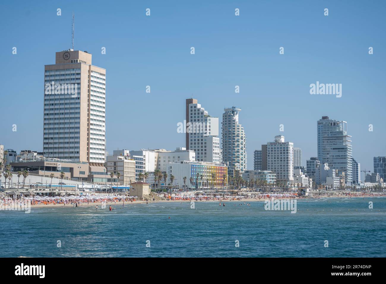 Tel Aviv Shoreline and skyline Frishman Beach and Gordon Beach as seen ...