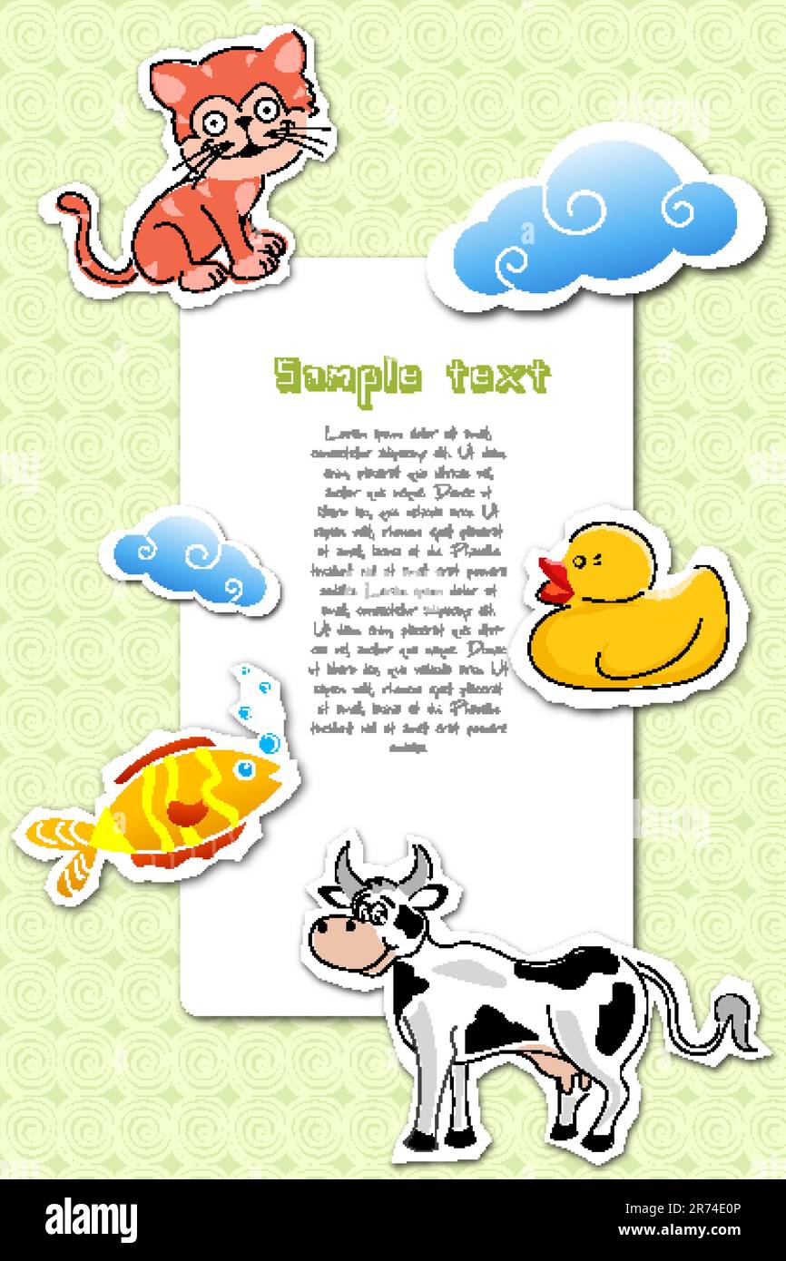 illustration of kids card on white background Stock Vector Image & Art ...