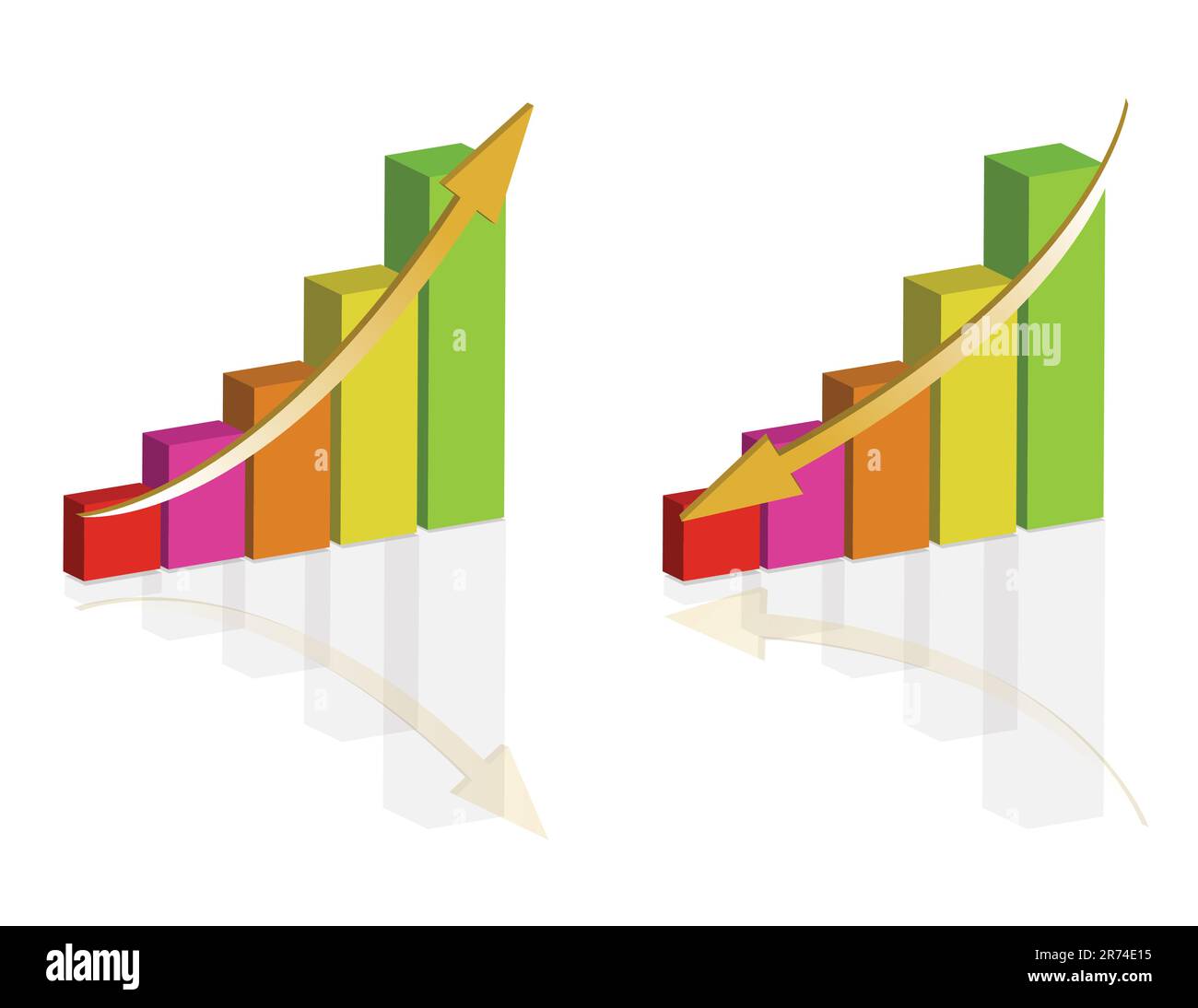 Colorful graph templates isolated over a white background Stock Vector ...