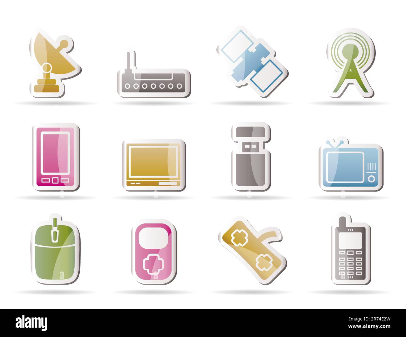 Communications satellite dishes Stock Vector Images - Alamy