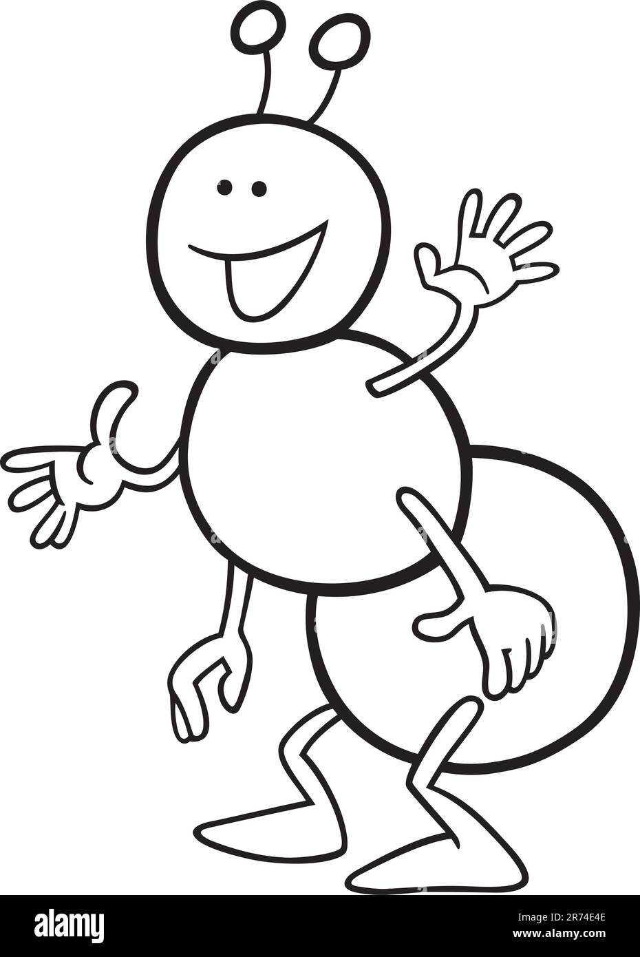 cartoon illustration of funny ant for coloring book Stock Vector Image ...