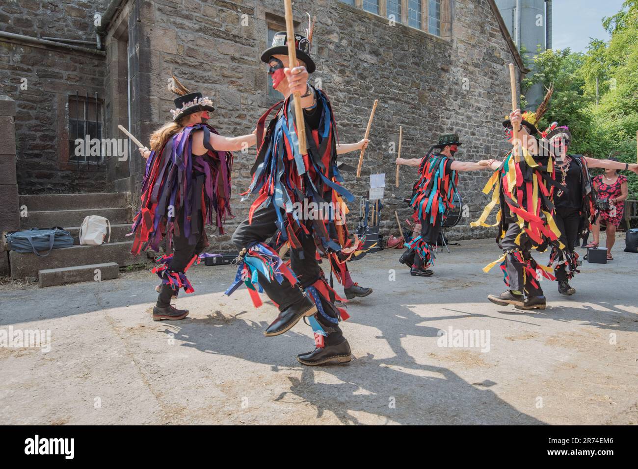 Flagcrackers of Craven Morris side performing at Cappelside Farm ...