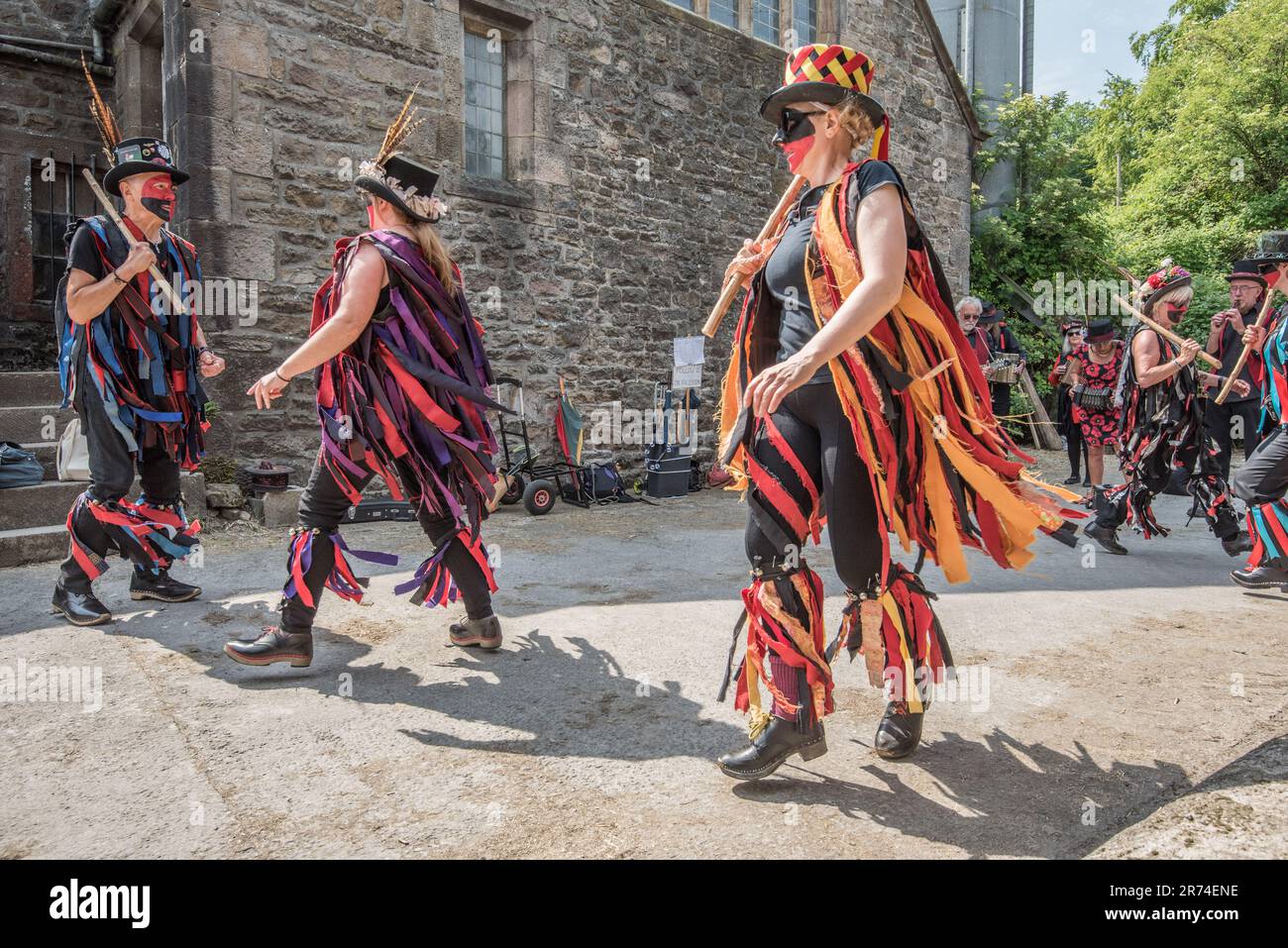 Flagcrackers of Craven Morris side performing at Cappelside Farm ...