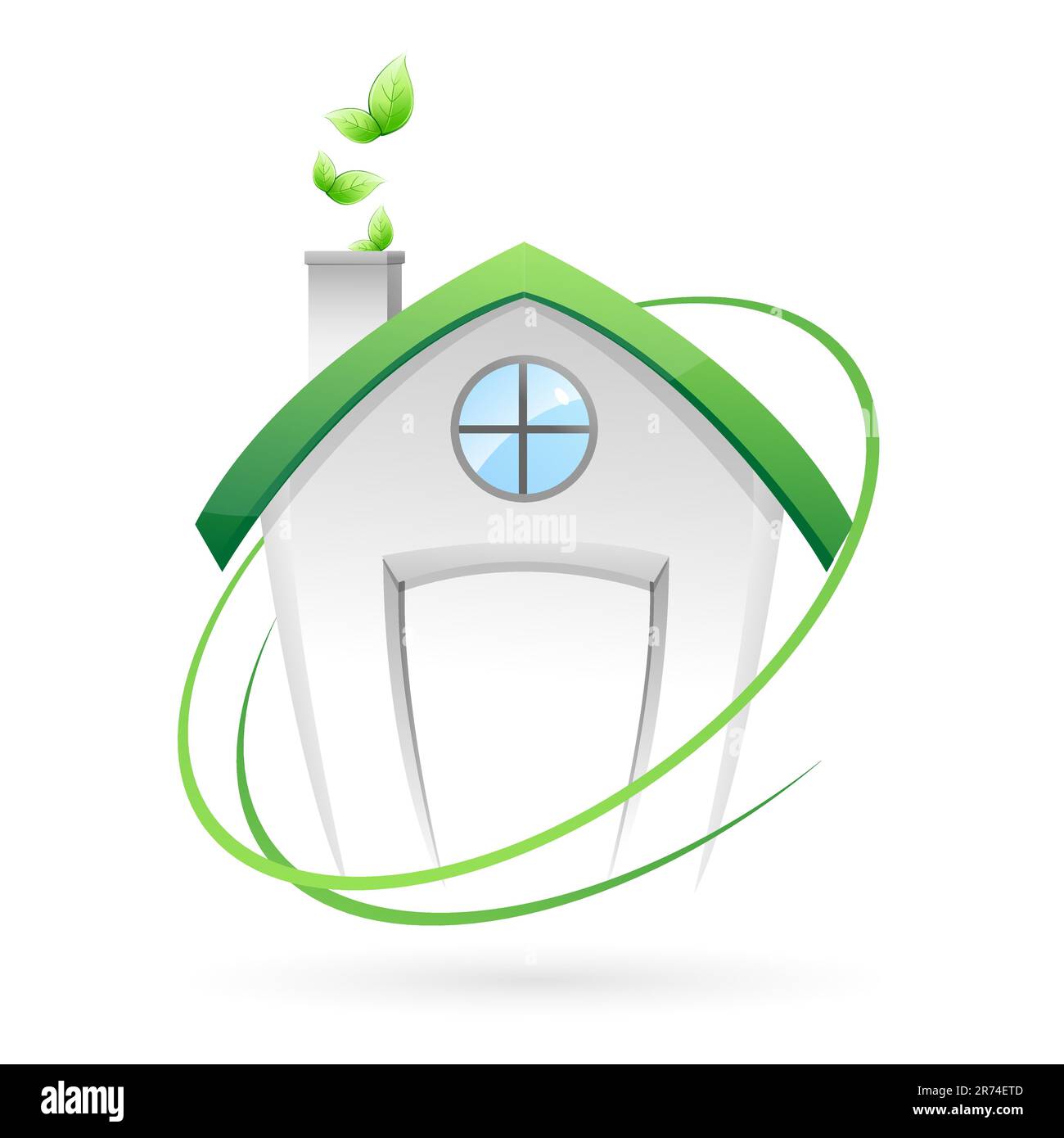 illustration of green home on white background Stock Vector Image & Art ...