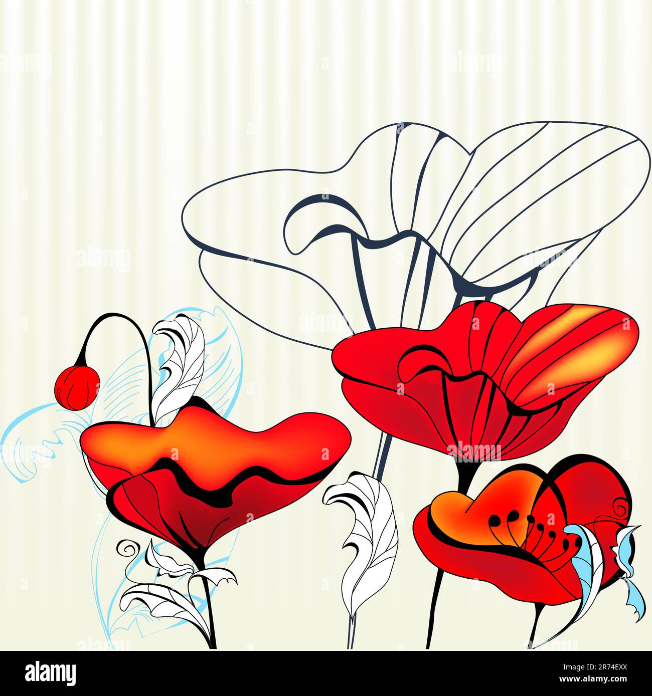 Stripped background with flowers Stock Vector Image & Art - Alamy