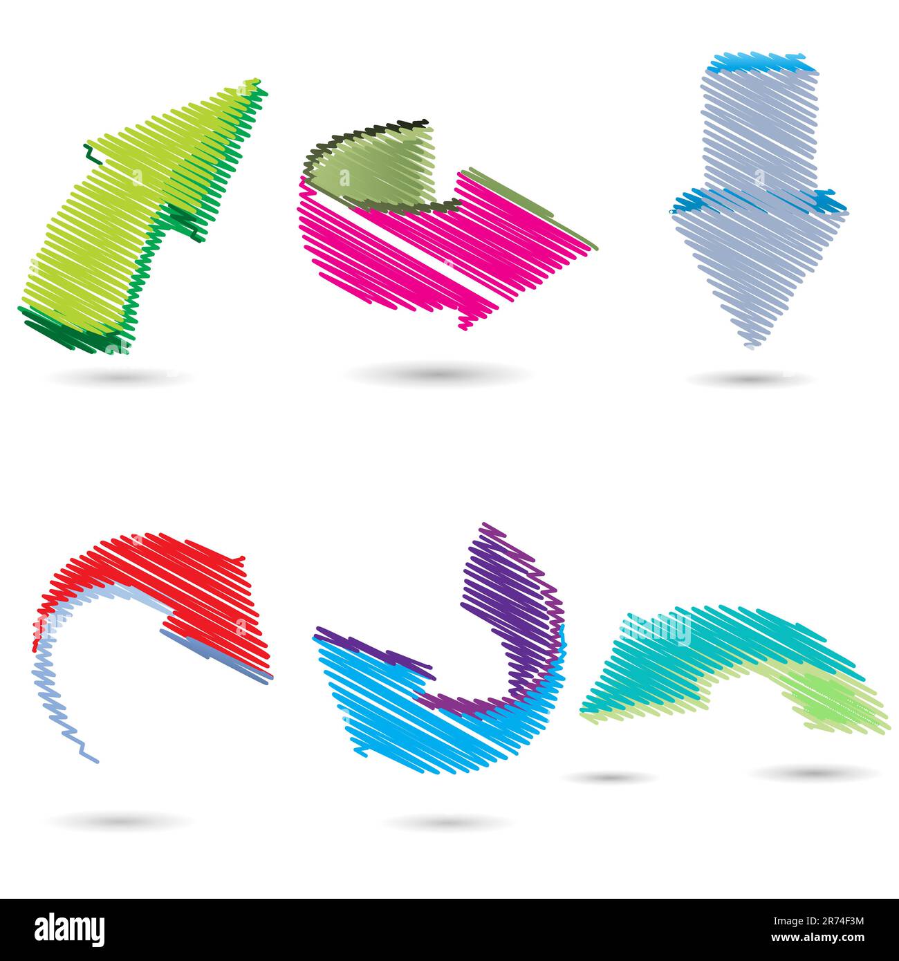 illustration of sketchy vector arrows on white background Stock Vector ...