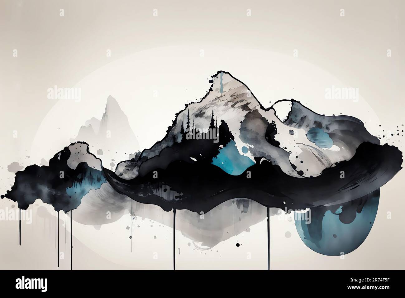 Chinese style ink landscape hi-res stock photography and images - Alamy