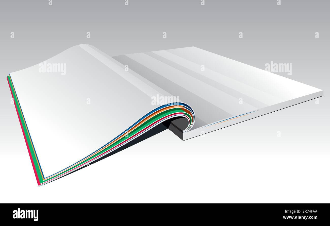 Open Magazine Template with blank Spread. Vector Illustration Stock ...