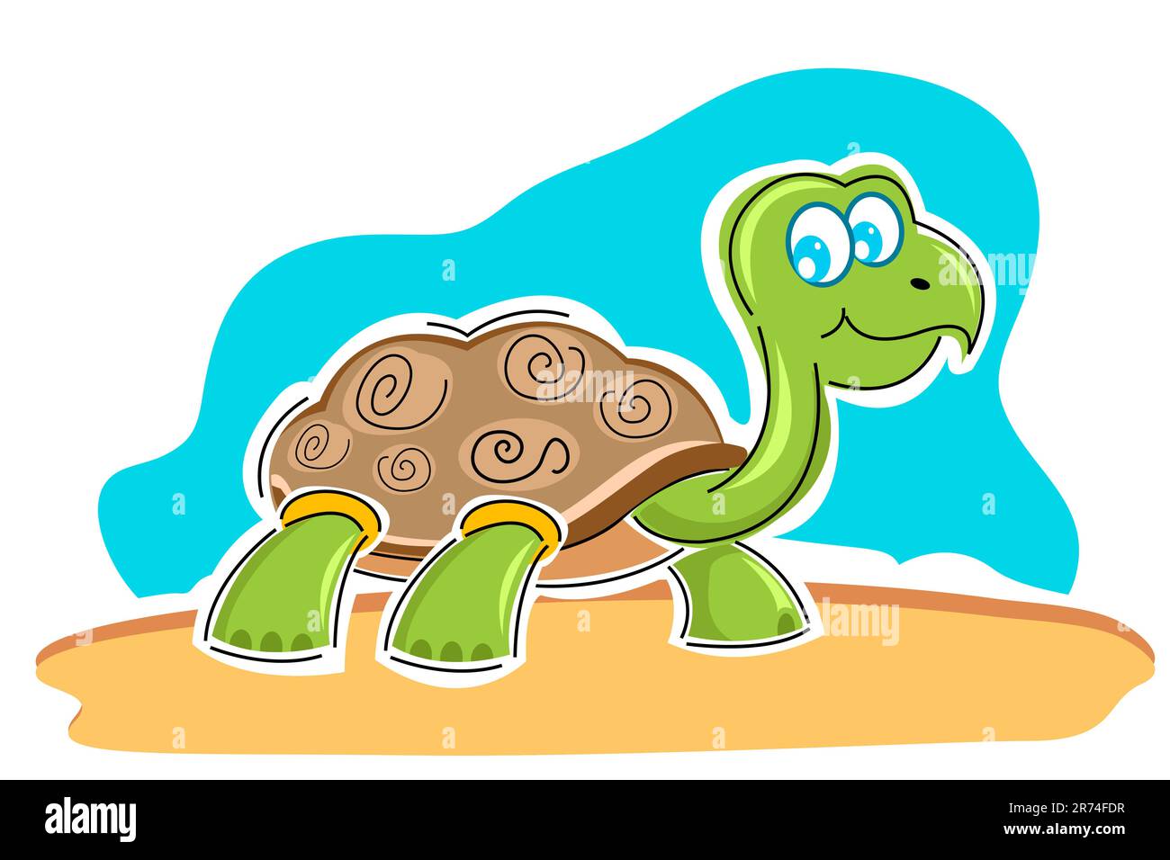 illustration of happy tortoise on white background Stock Vector Image ...