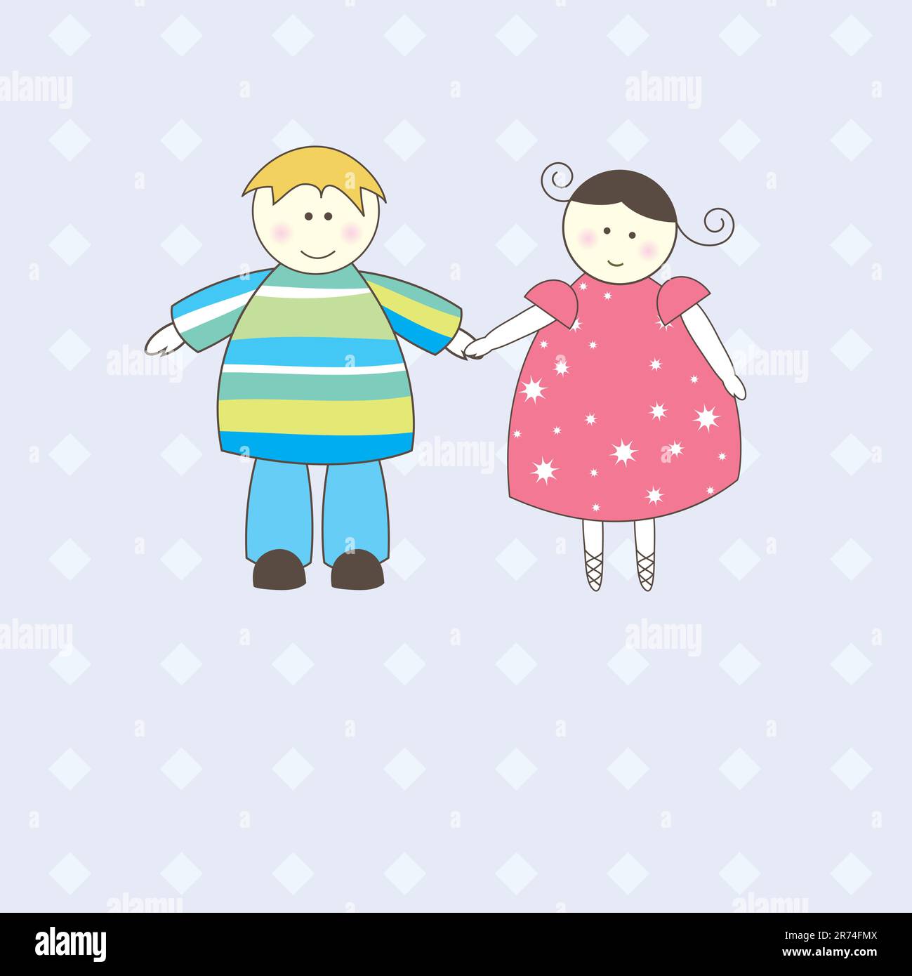 Illustration of Boy and Girl on white background.Vector illustration ...