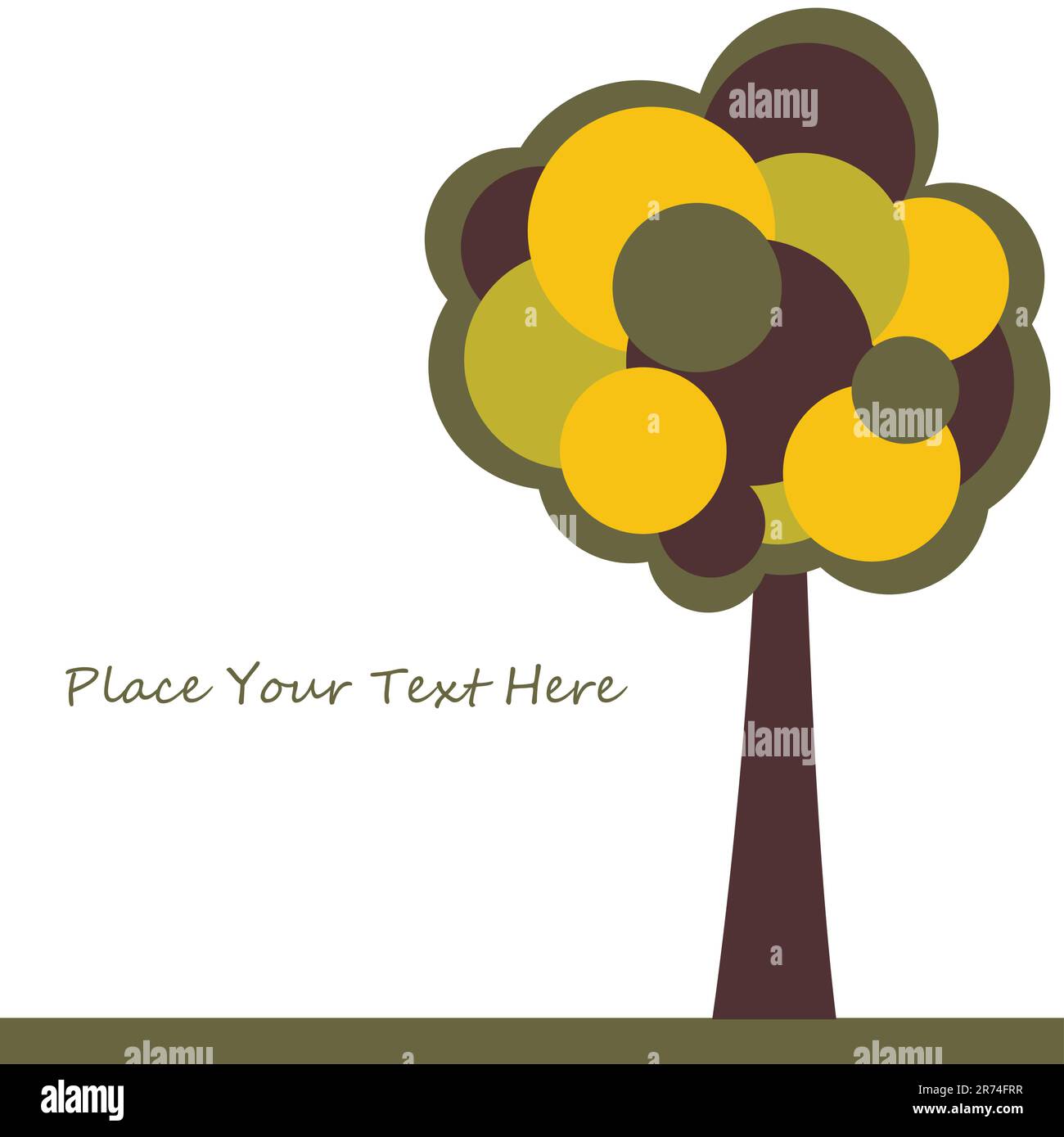 card design with stylized trees and text. vector illustration card ...