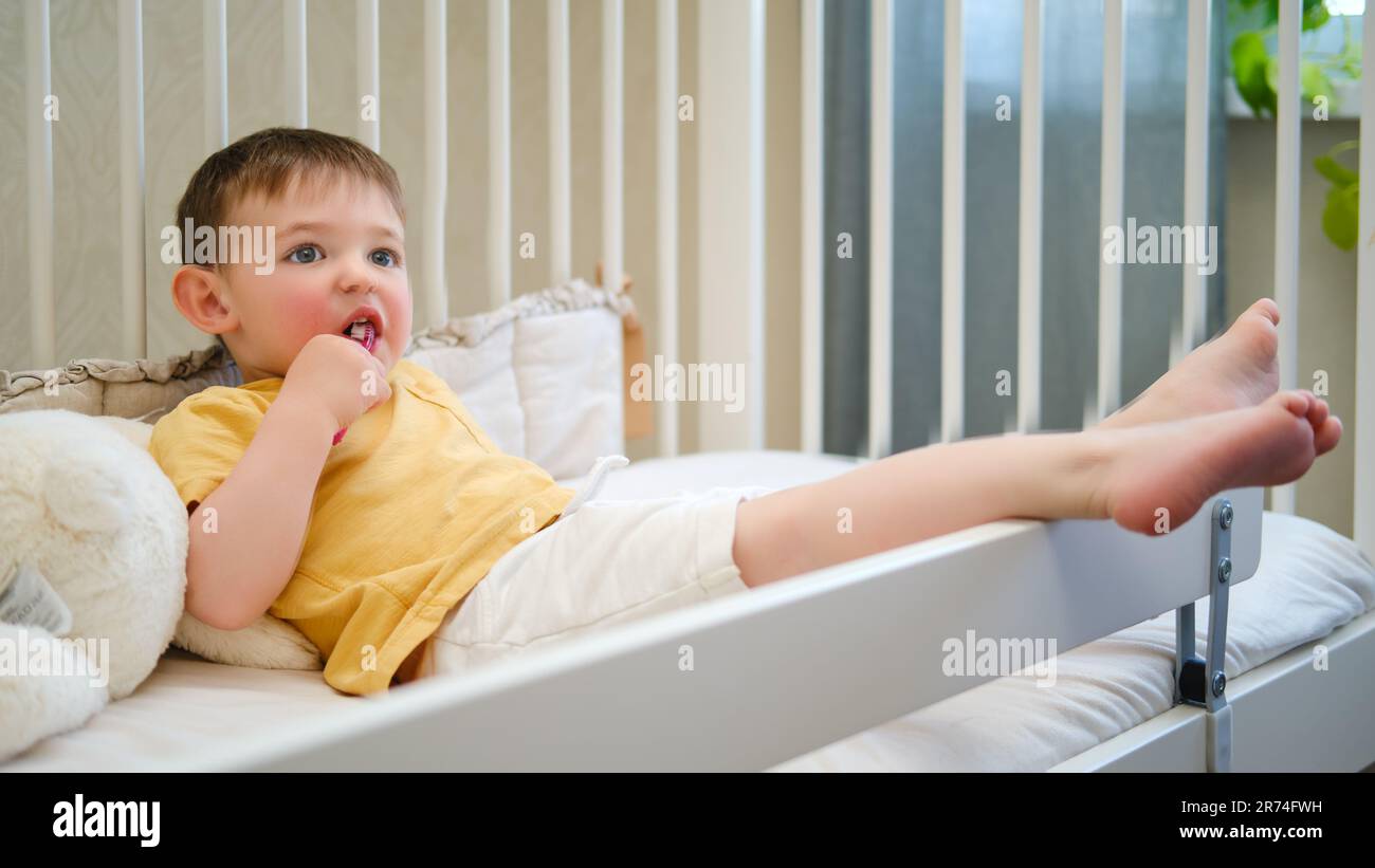 The child is practicing good oral health habits by brushing his teeth ...