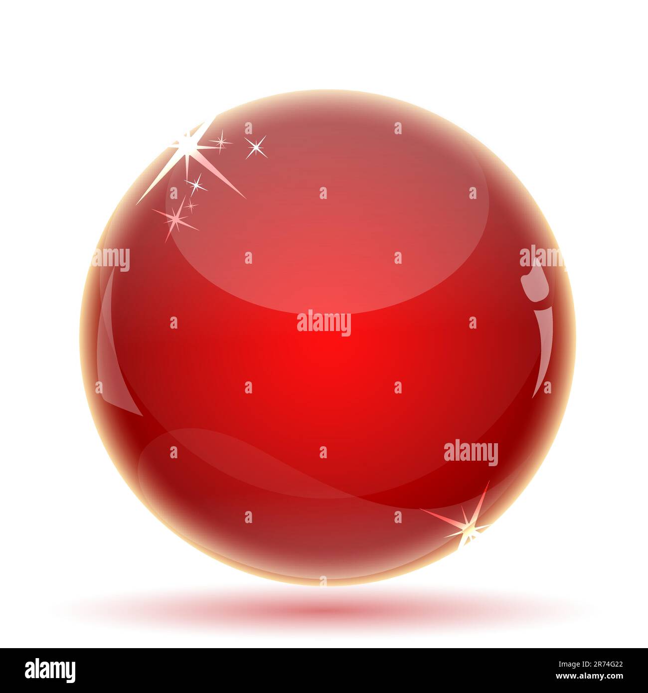 illustration of red crystal ball on isolated background Stock Vector ...