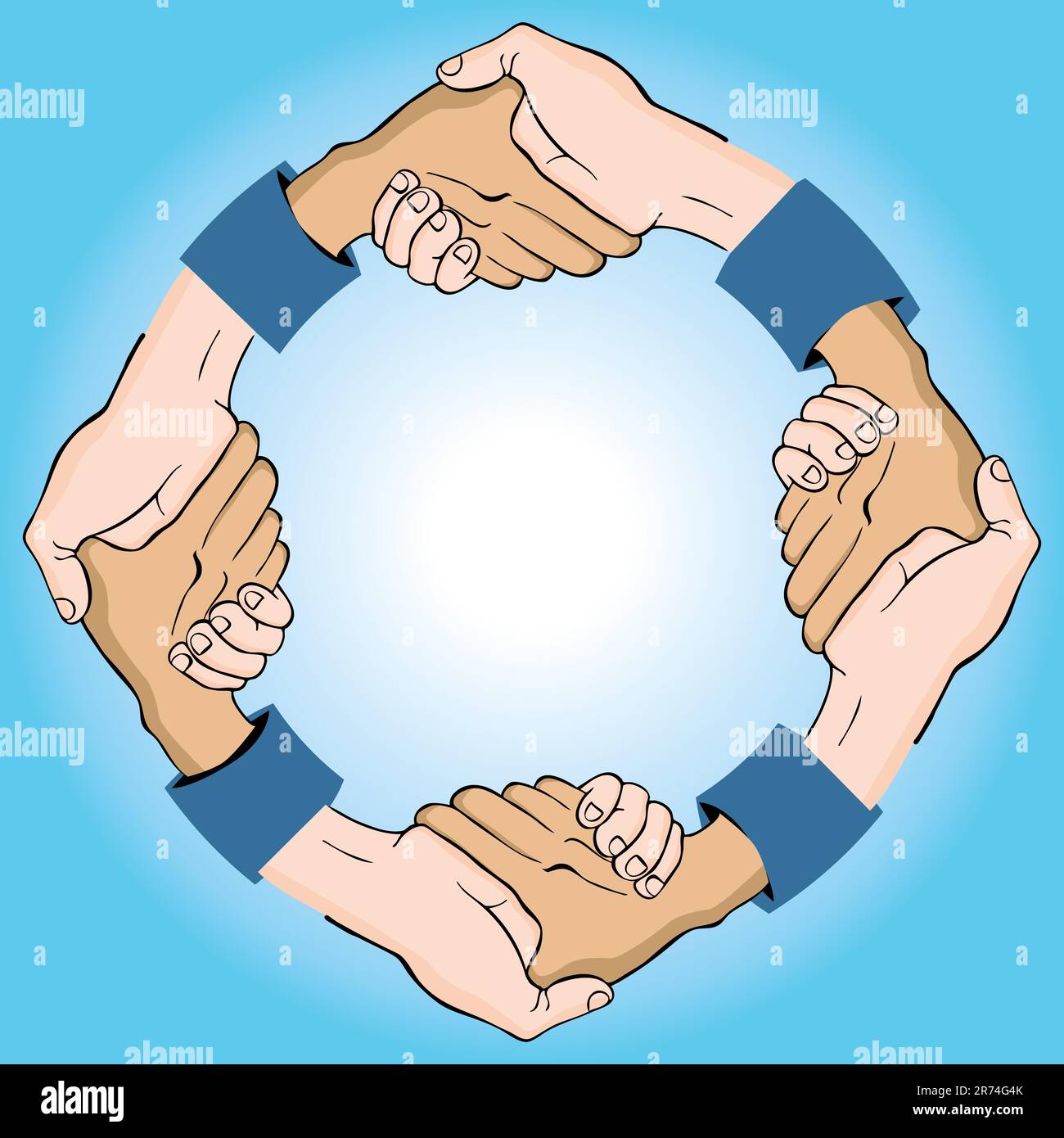 An image of a circular shaking of hands Stock Vector Image & Art - Alamy